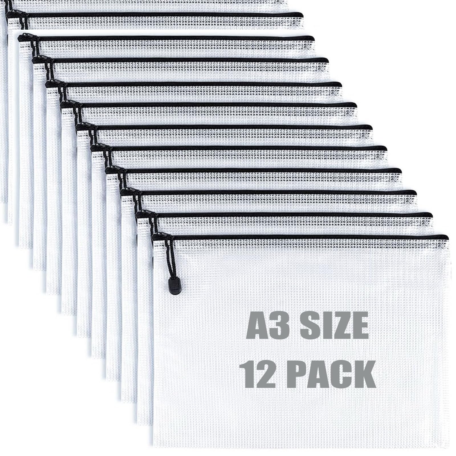 MUXHEL 12PCS A3 Plastic Wallet, A3 Zip Wallets A3 Plastic Zip Wallets ...