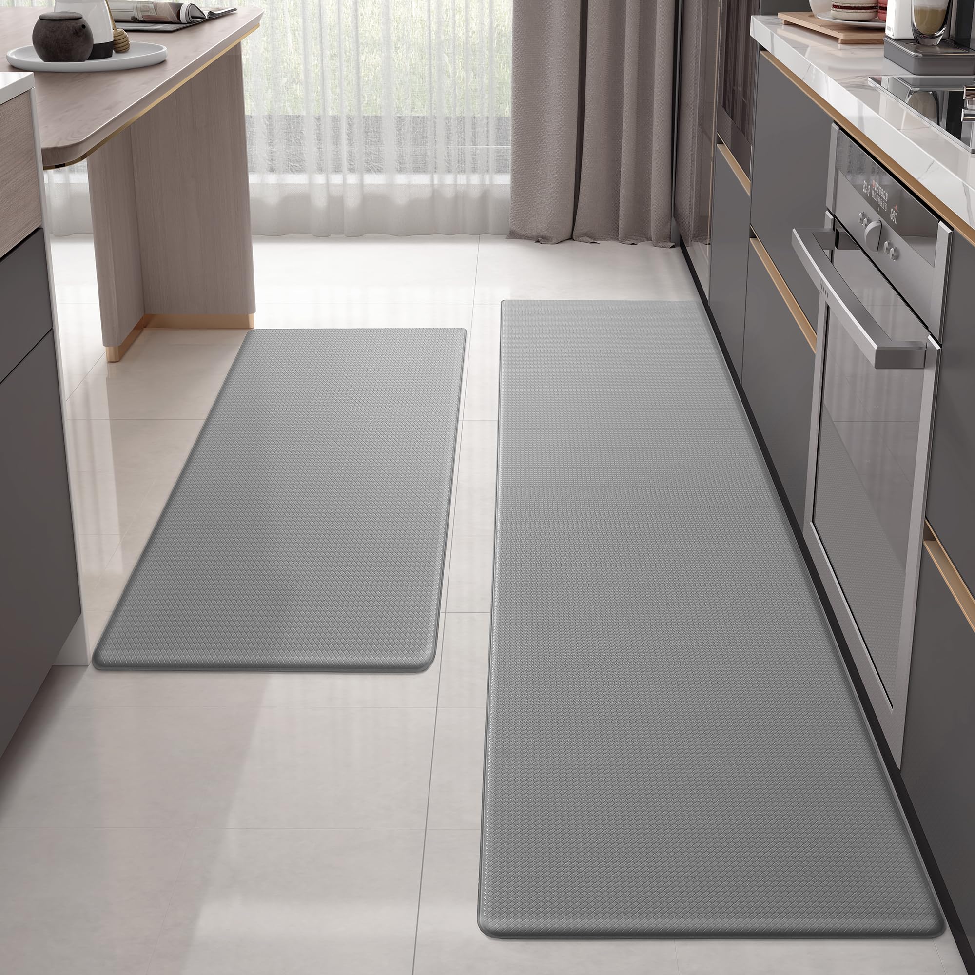 COLOR&GEOMETRY 2 Pieces Anti Fatigue Kitchen Rugs, Kitchen Mats Non ...