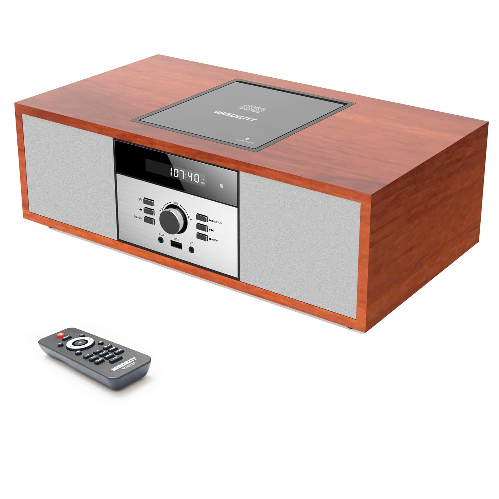 WISCENT Bluetooth Vintage Style Retro Look Micro Audio Streaming CD ...