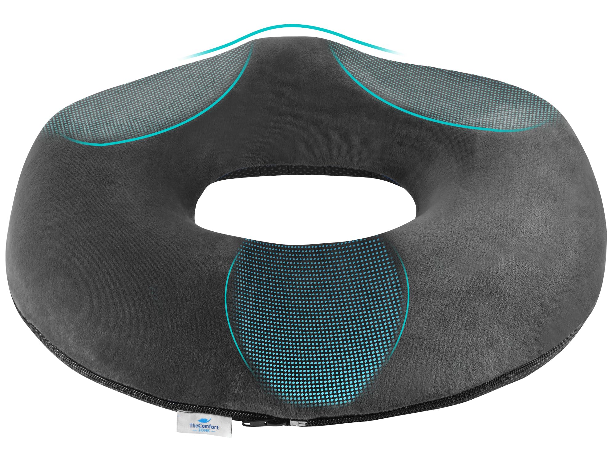 TheComfortZone Donut Cushion For Coccyx & Tailbone Pain Pressure Relief ...