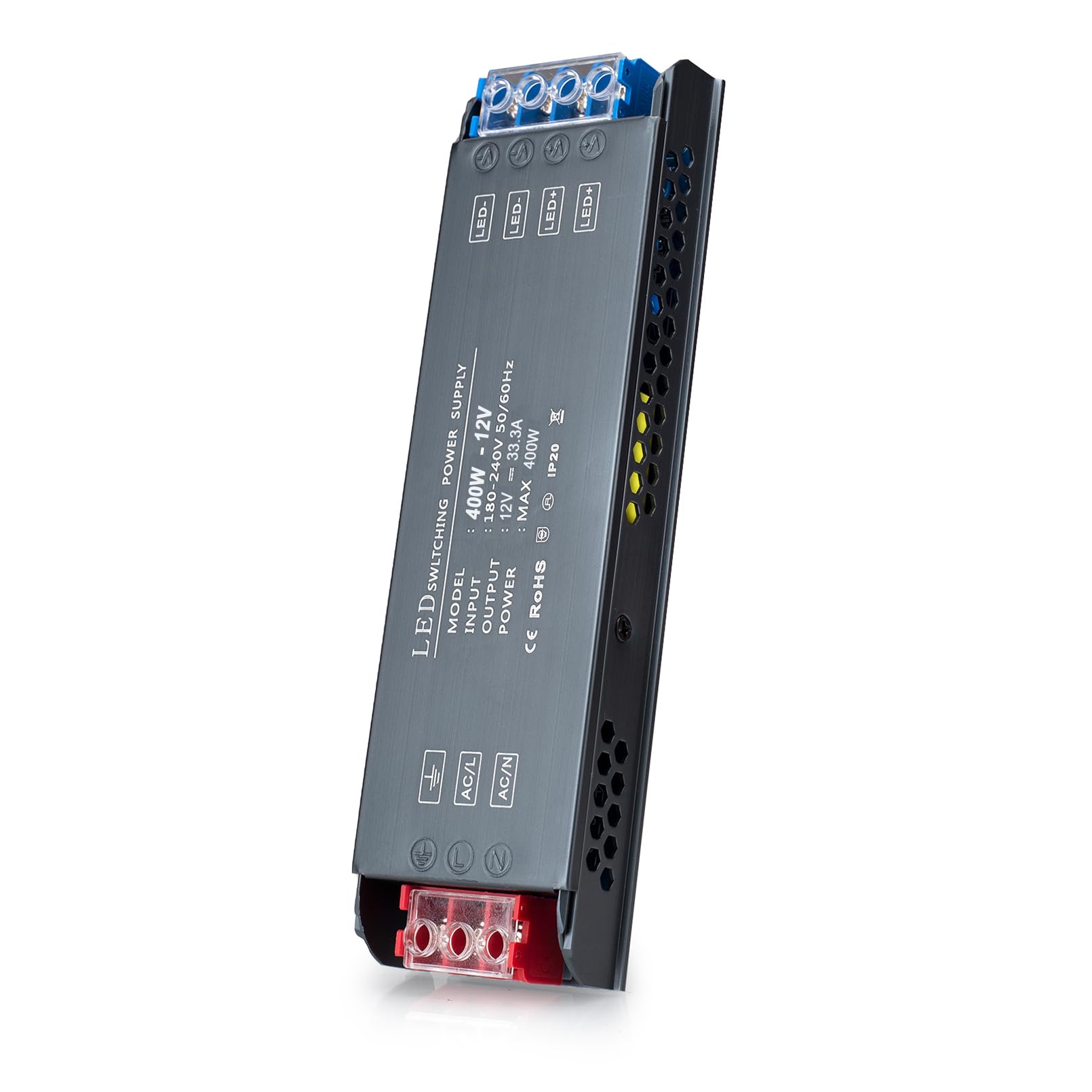 BRIMETI LED Driver 12V 400W LED Transformer AC 240V to DC 12 Volt 33,3A Ultra Slim LED Power ...