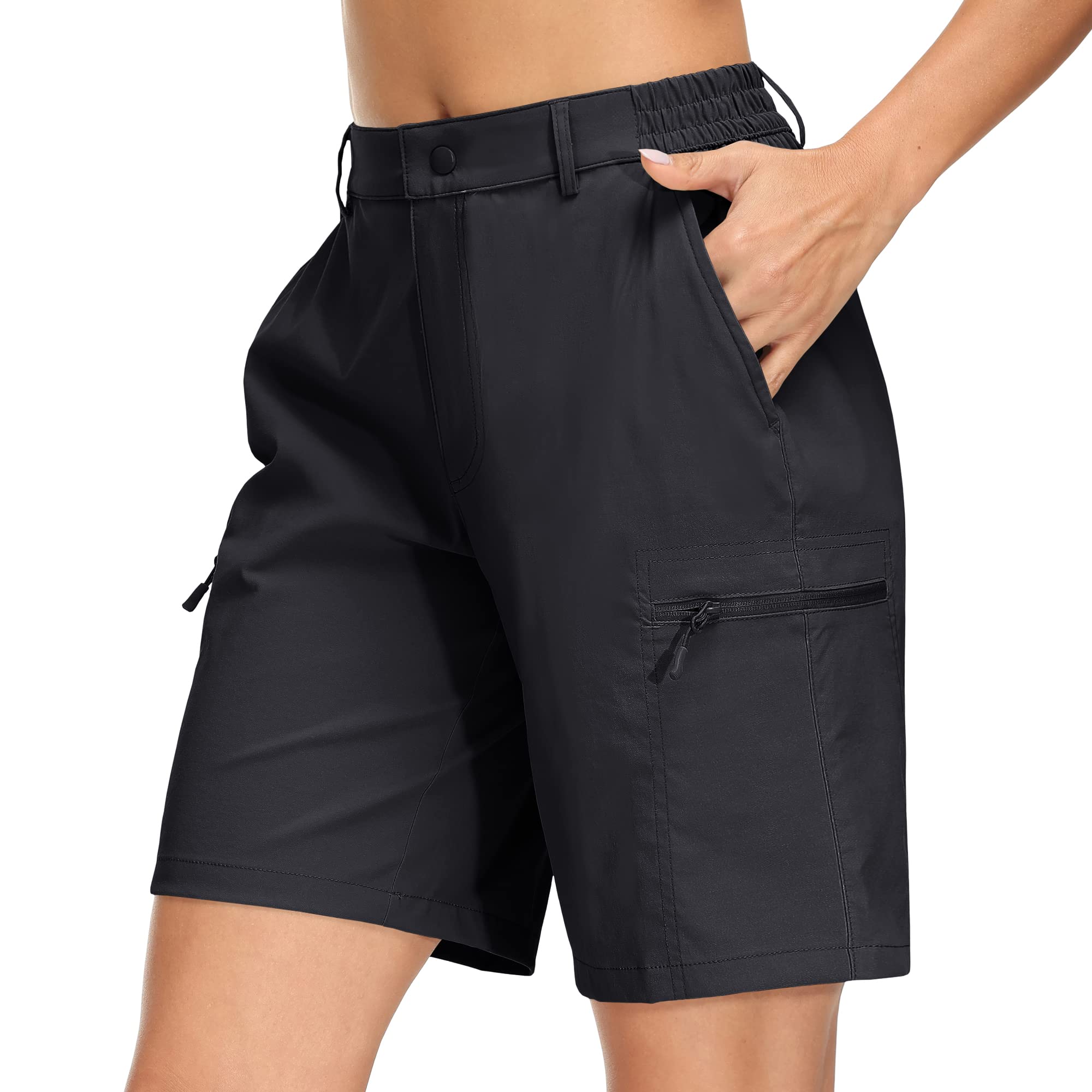 KEFITEVD Women's Outdoor Hiking Shorts Quick Dry Summer Travel Shorts ...