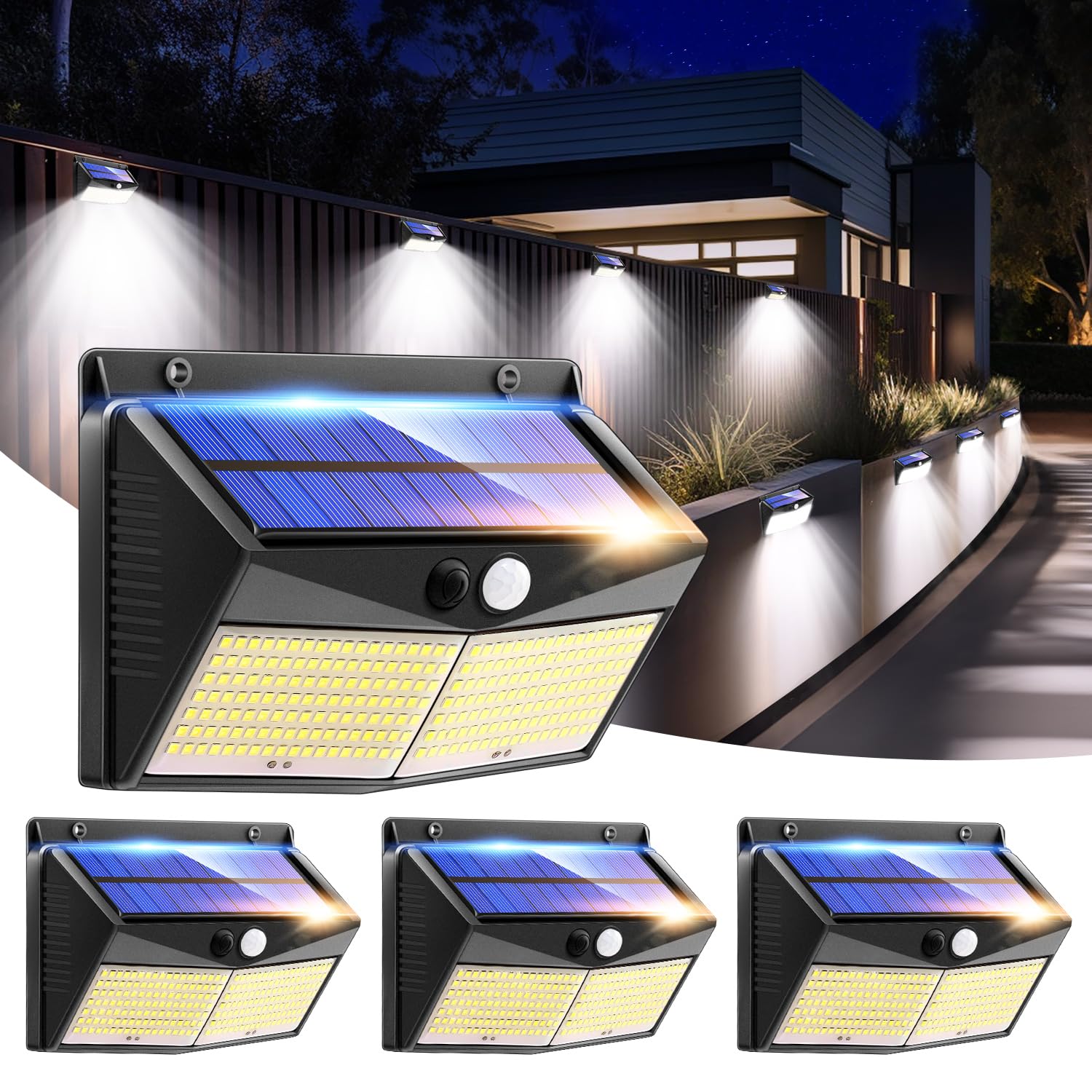 One Fire Solar Lights Outdoor Garden【248 LED/3 Modes/270°Wide Angle ...