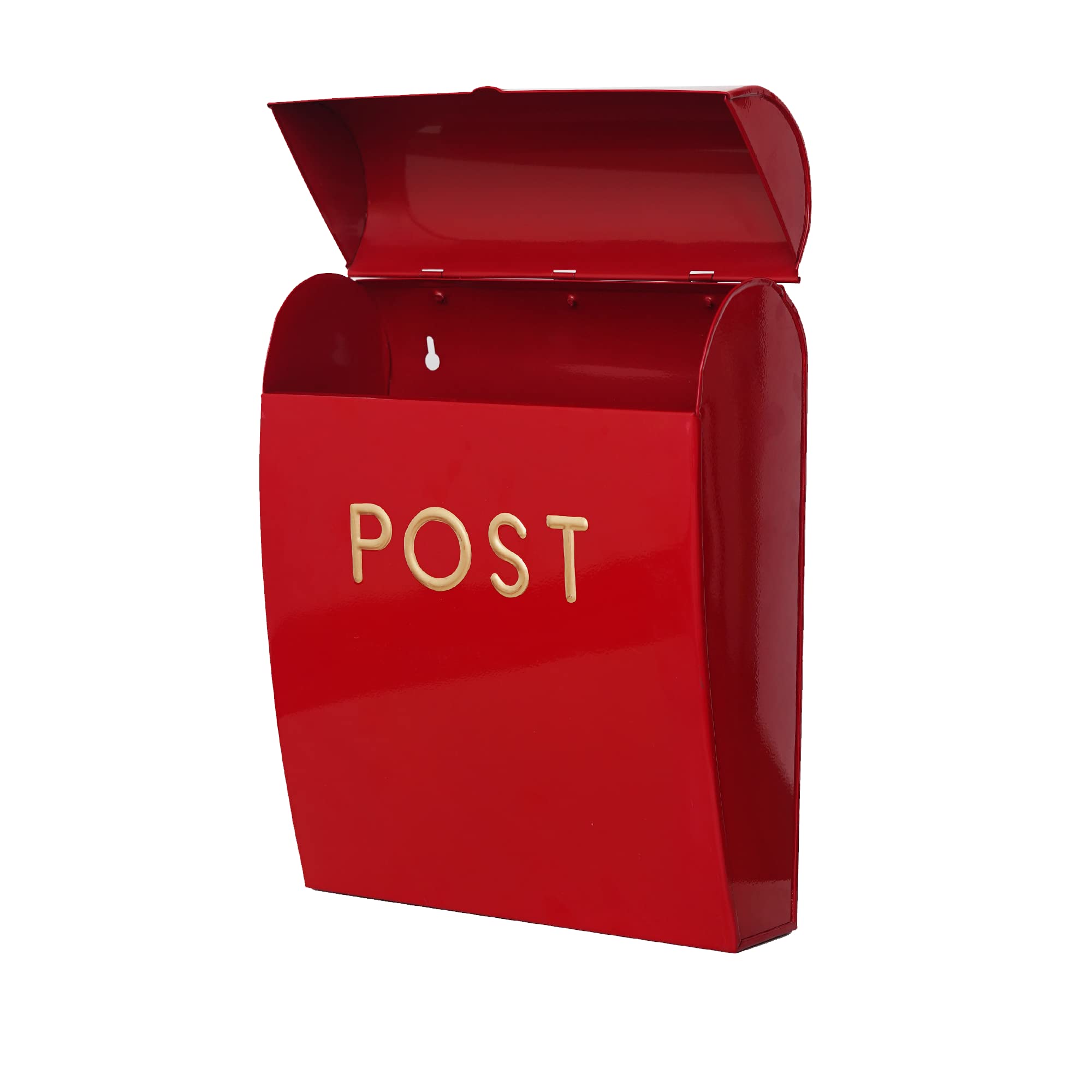 Assorted Collections Red Post Box Wall Mounted Letterbox with Easy ...