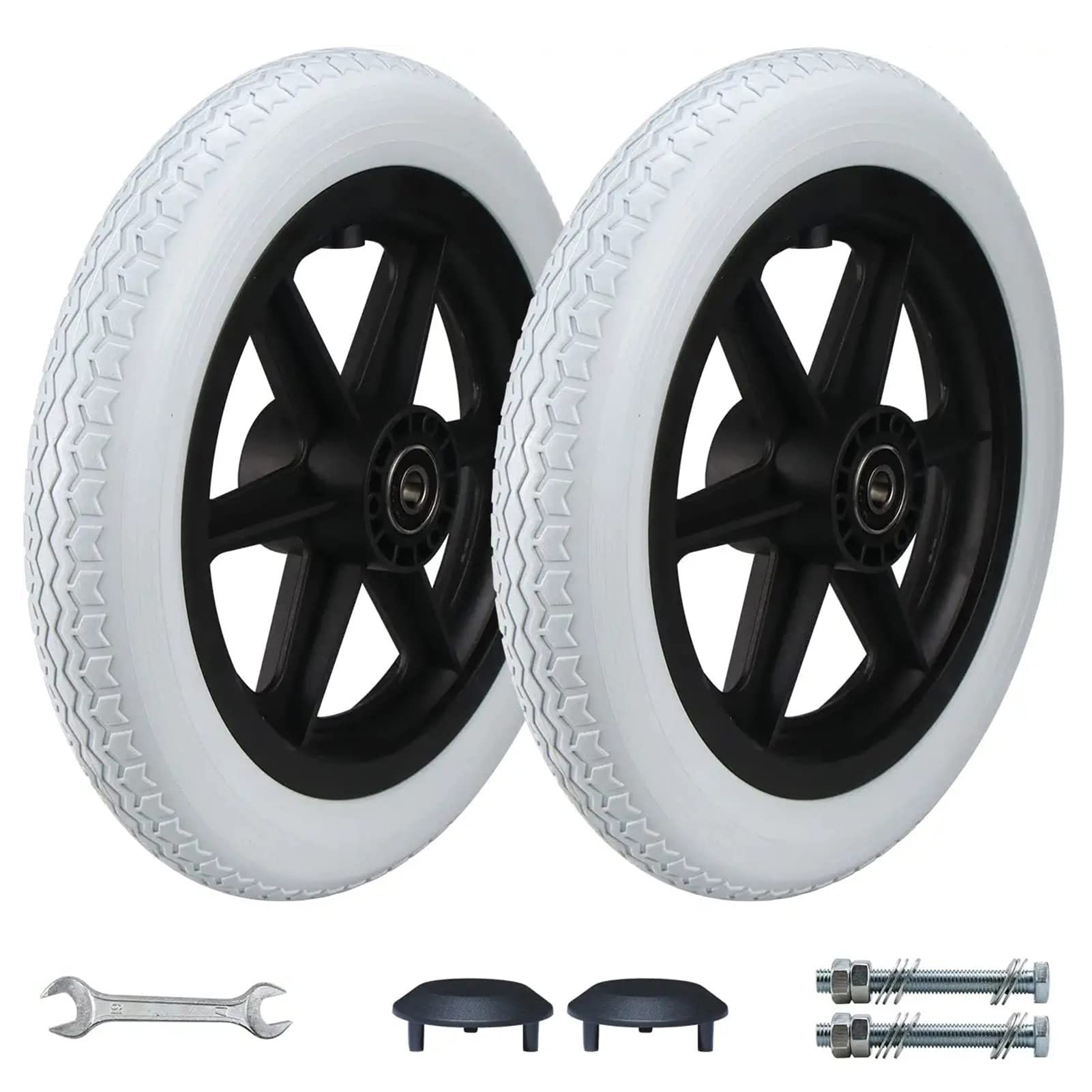 Wheelchair Rear Wheels Assembly 12 inch，12 1/2 x 2 1/4, Replacement ...