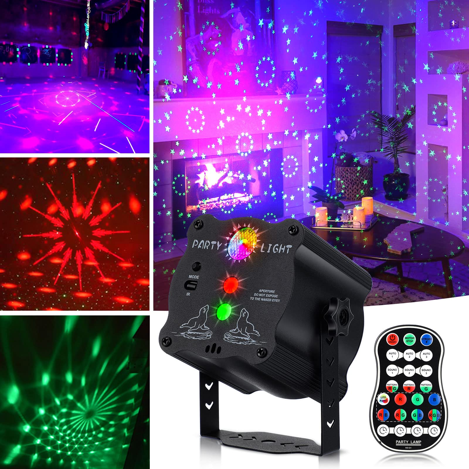 Cordless Mini Disco Lights Strobe Light, 2000mAh Rechargeable Sound ...