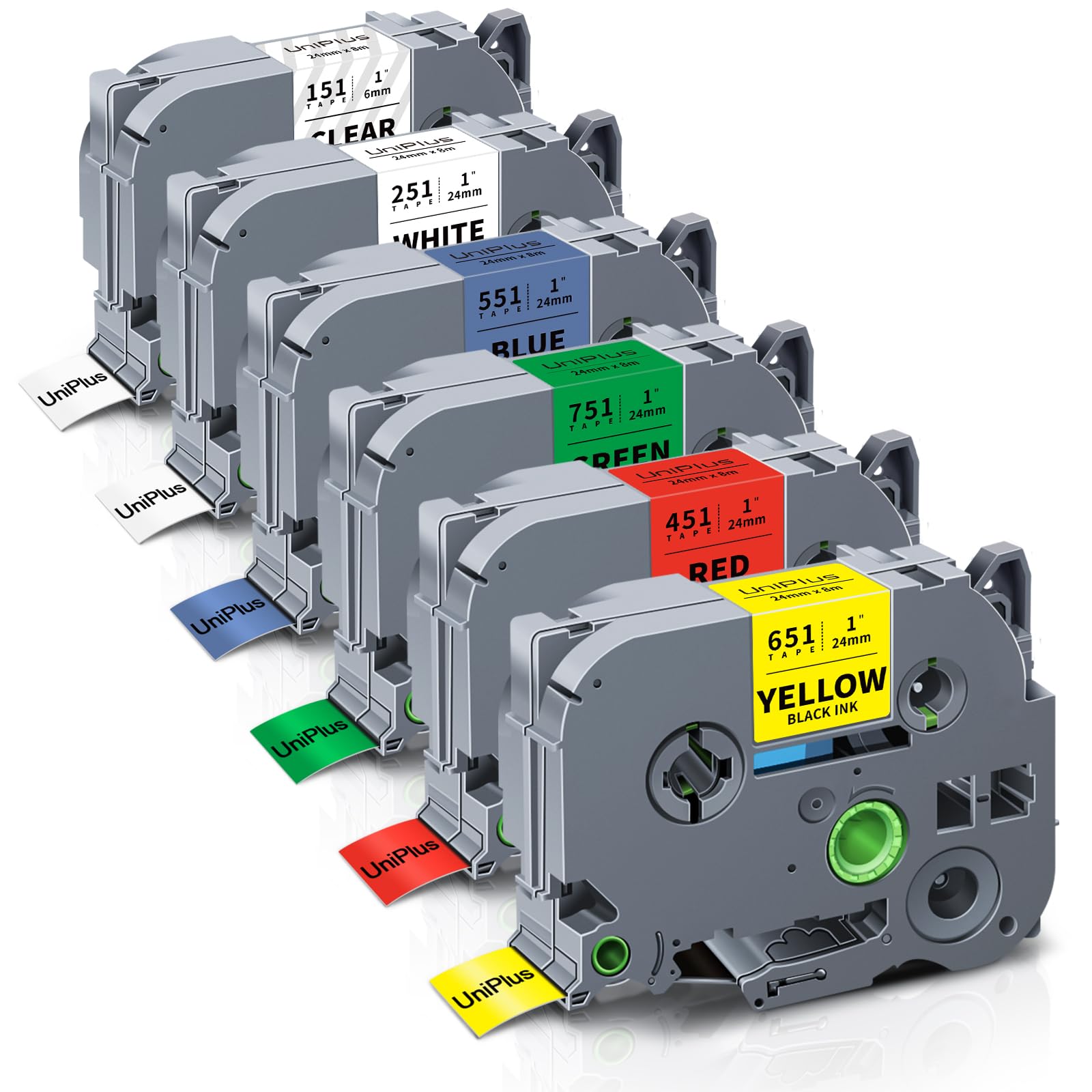 UniPlus Compatible Brother 24mm Label Tape TZe-251 TZe-151 TZe-451 TZe ...