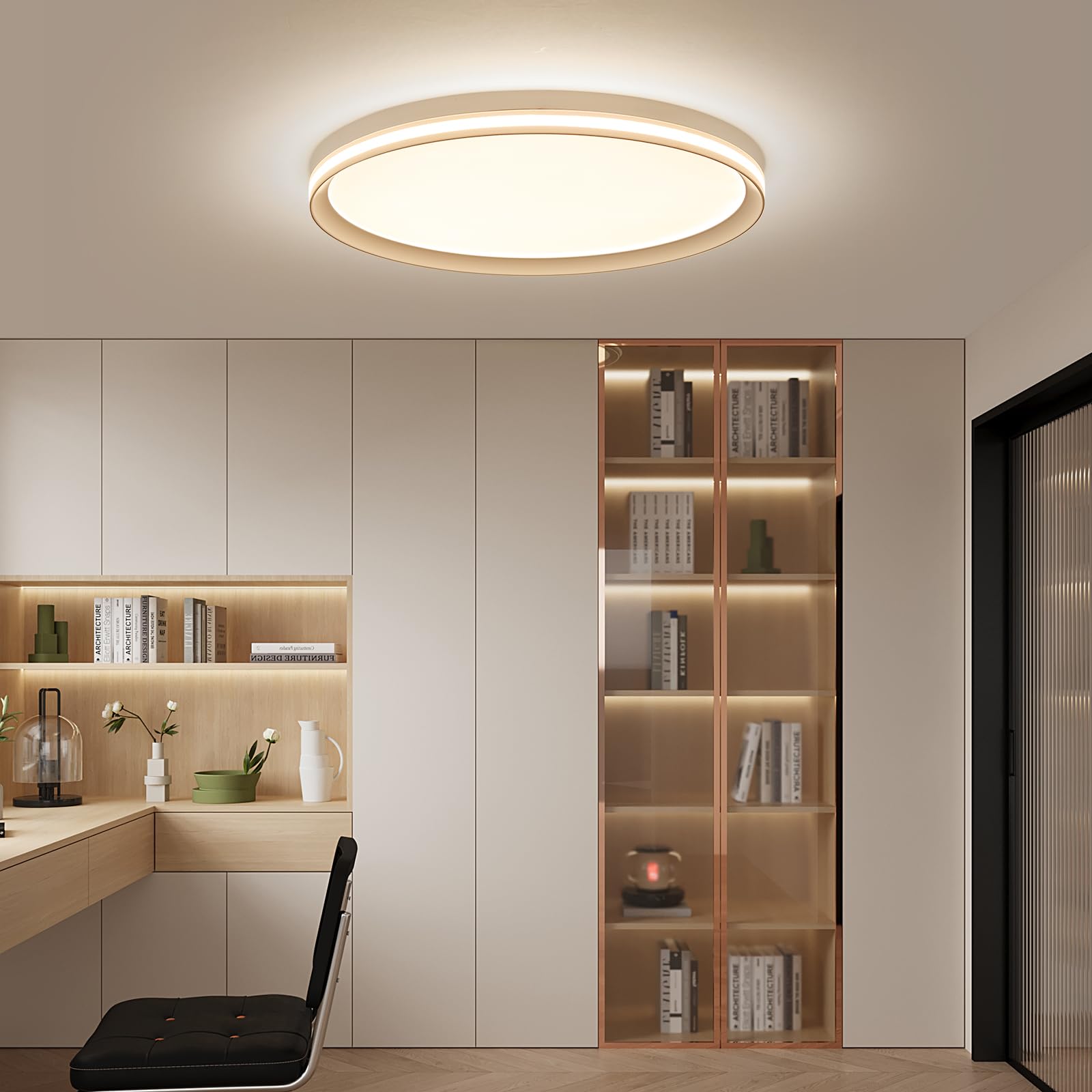 Mikeru Dimmable Bedroom Ceiling Light 40cm, Full Spectrum Ceiling Light ...