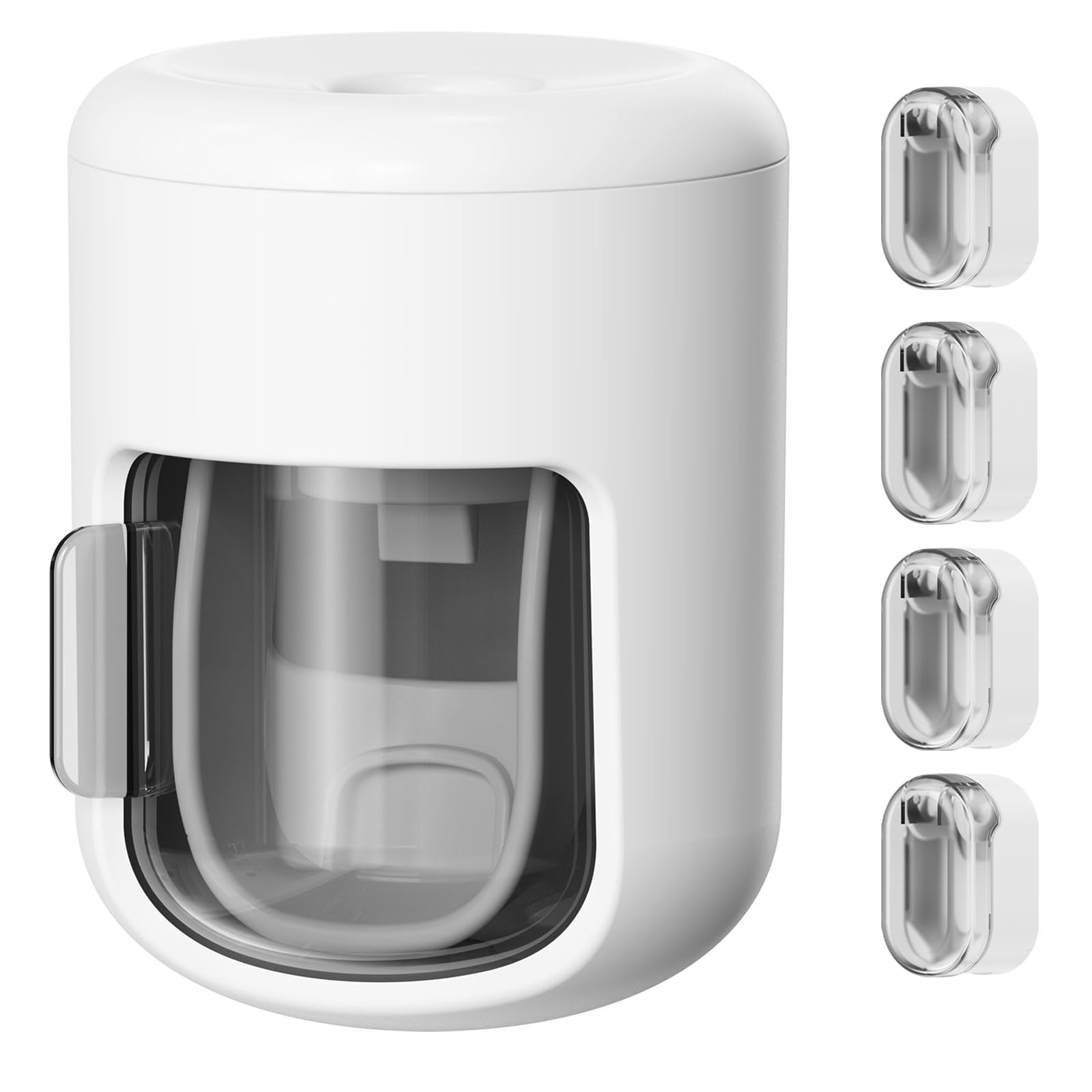 FOTINOR Toothbrush Holder 4pcs with 1 Toothpaste Dispense Wall Mounted ...