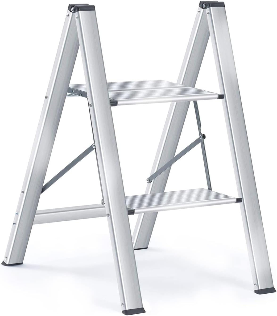 Nestling 2 Step Ladder Aluminum, Lightweight Folding Ladder 2 Step with ...