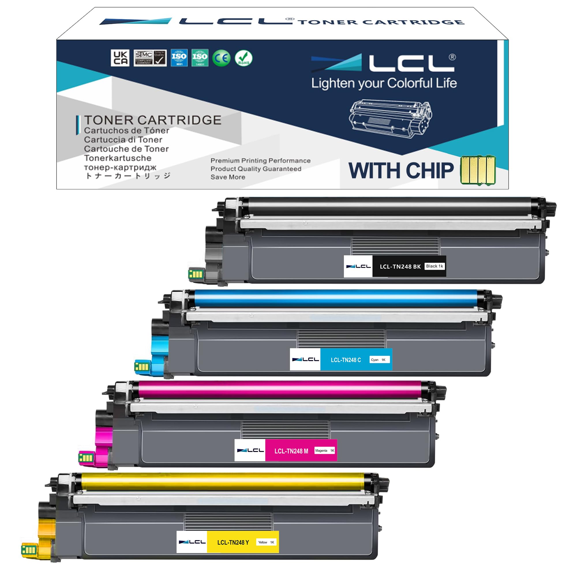 LCL Compatible Toner Cartridge TN248 TN-248 TN-248BK TN-248C TN-248M TN ...