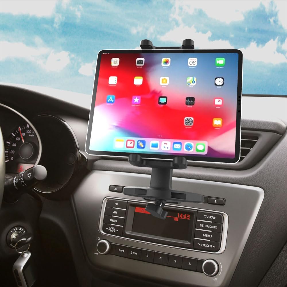 Cuxwill Car Mount CD Slot Tablet Holder for 4-13" iPad & Phone, 360 ...