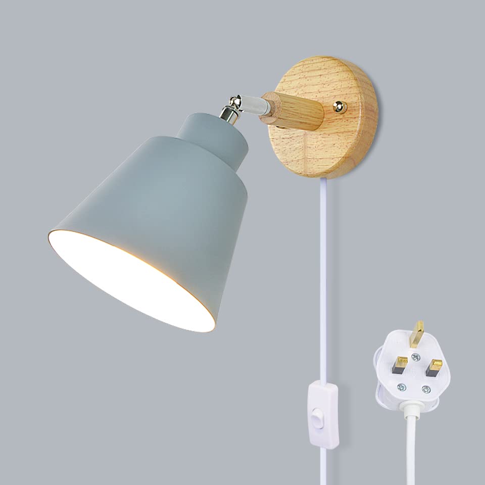 OMISHINE Wall Lights with Plug in Cord and On Off Toggle Switch Living ...