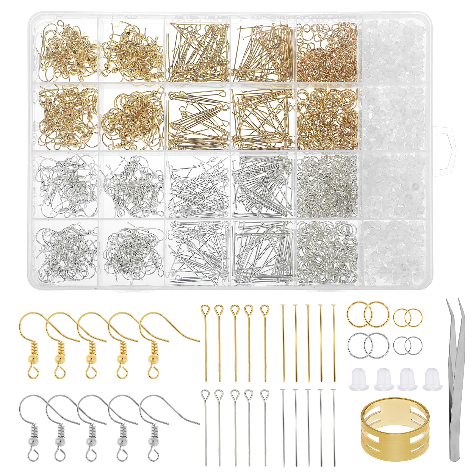 2000Pcs Earring Making Kit, Hypoallergenic Earring Findings Earring ...
