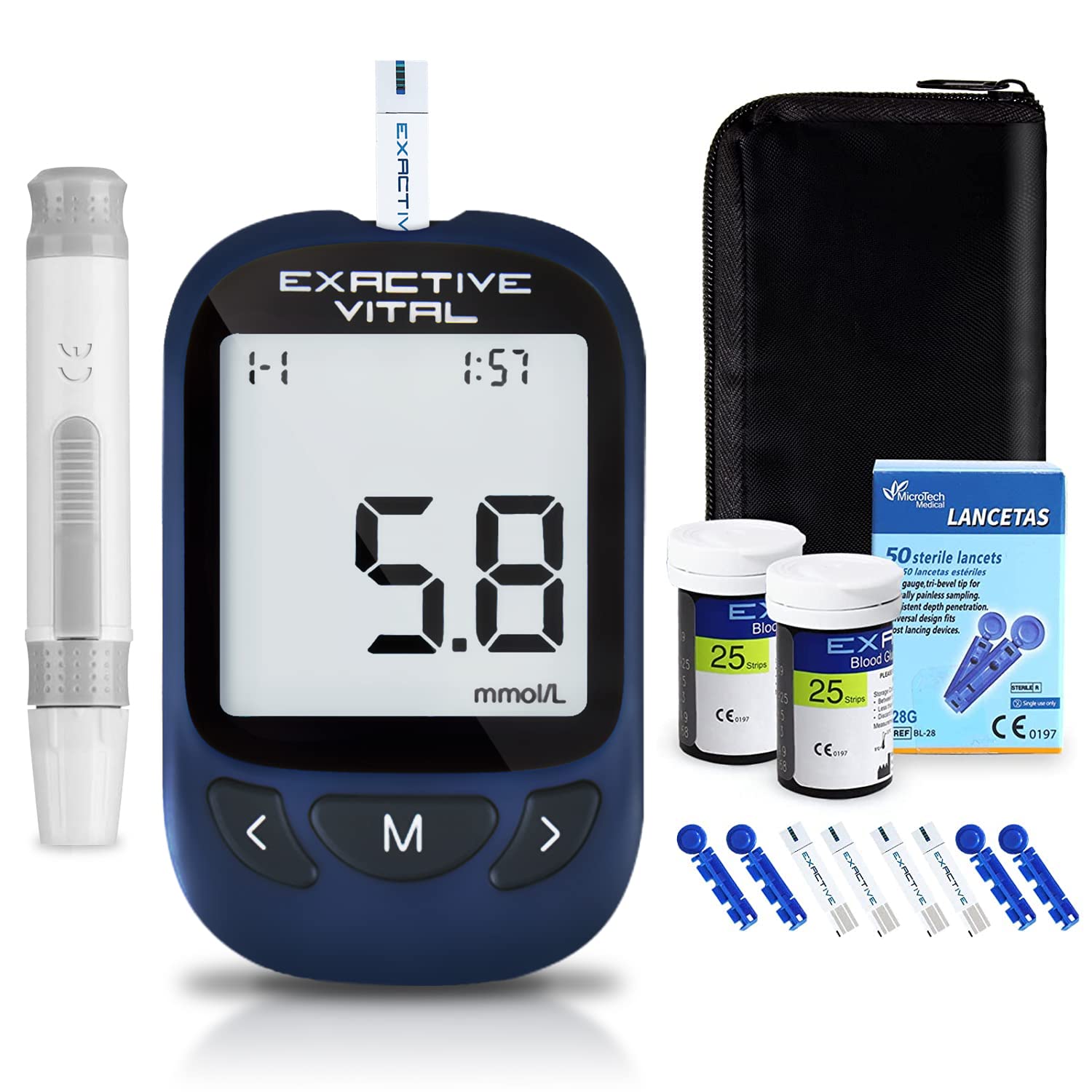 EXACTIVE VITAL Blood Sugar Monitor, Blood Glucose Tester Kits with 50 ...
