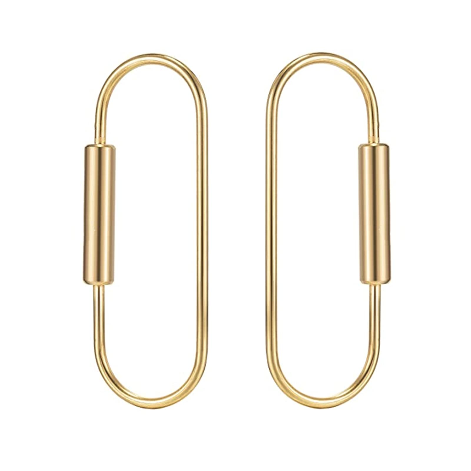 Yunmoxiao 2 Pieces Durable Brass Screw Lock Clip Key Chain Ring Simple ...