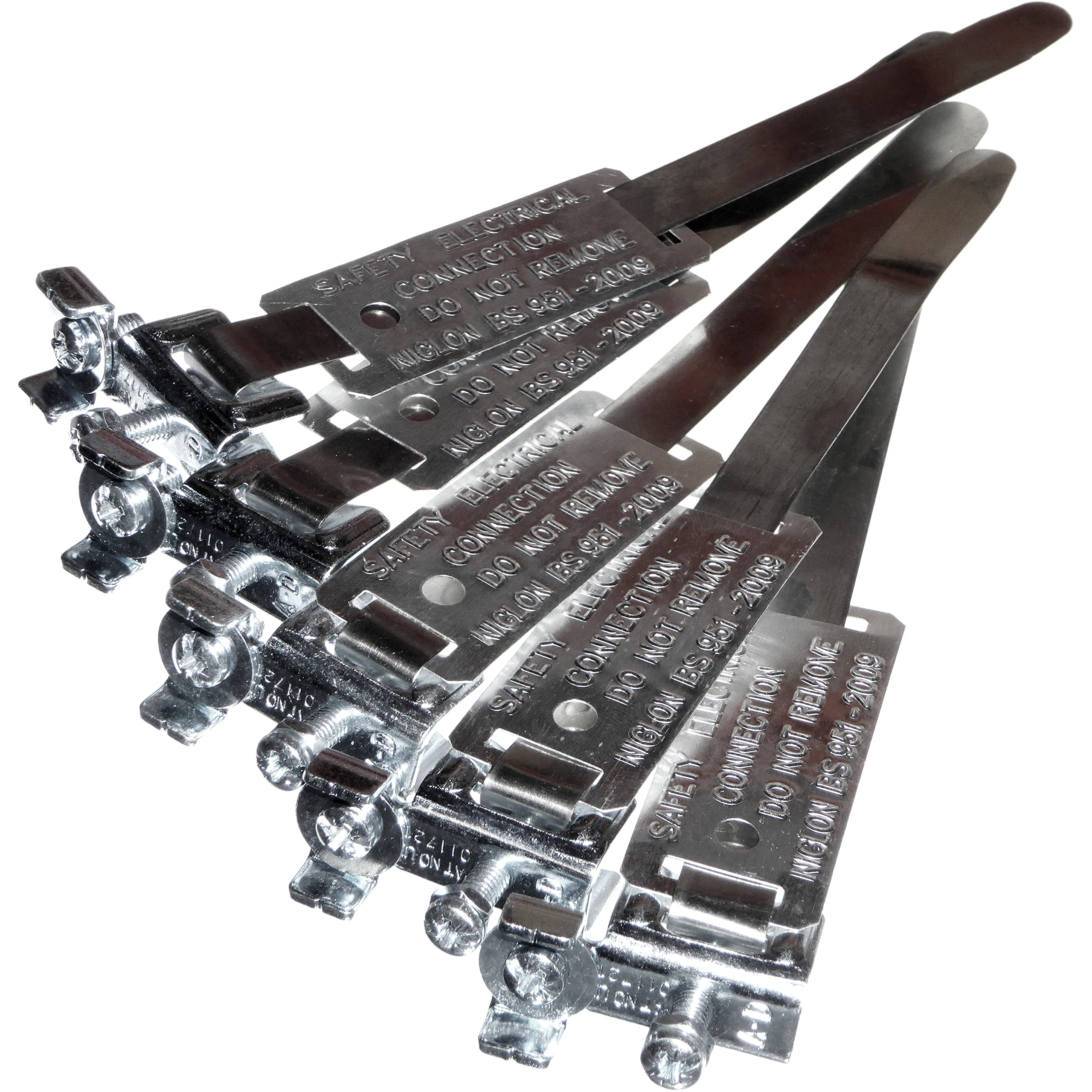 5 Pack - Adjustable Earth Bonding Straps Clamps EC14 for 12-32mm Pipes ...