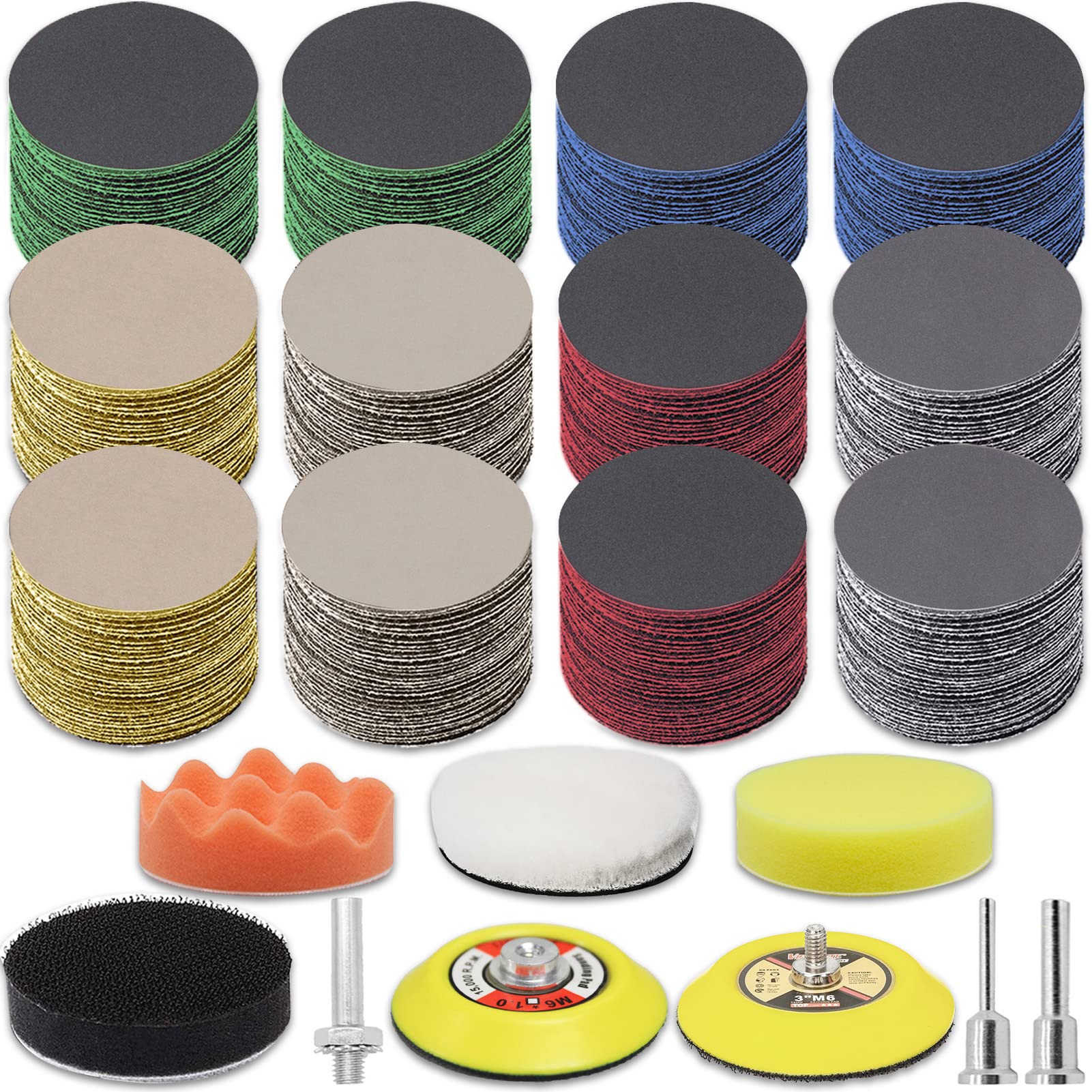 126 Pieces 3 Inch Sanding Disc, GOH DODD Headlight Restoration Kit Hook ...