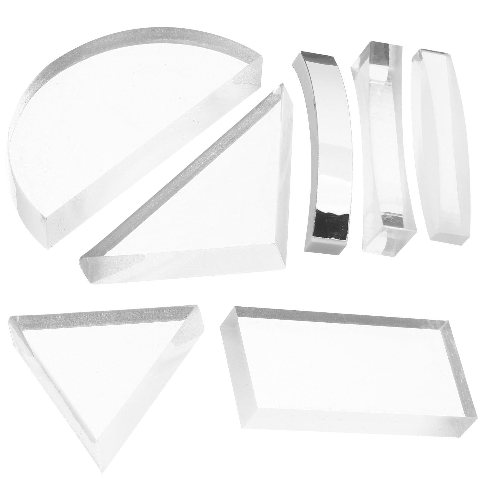 FELTECHELECTR 7 pcs Physics Optical Lens Concave Convex Lenses for ...