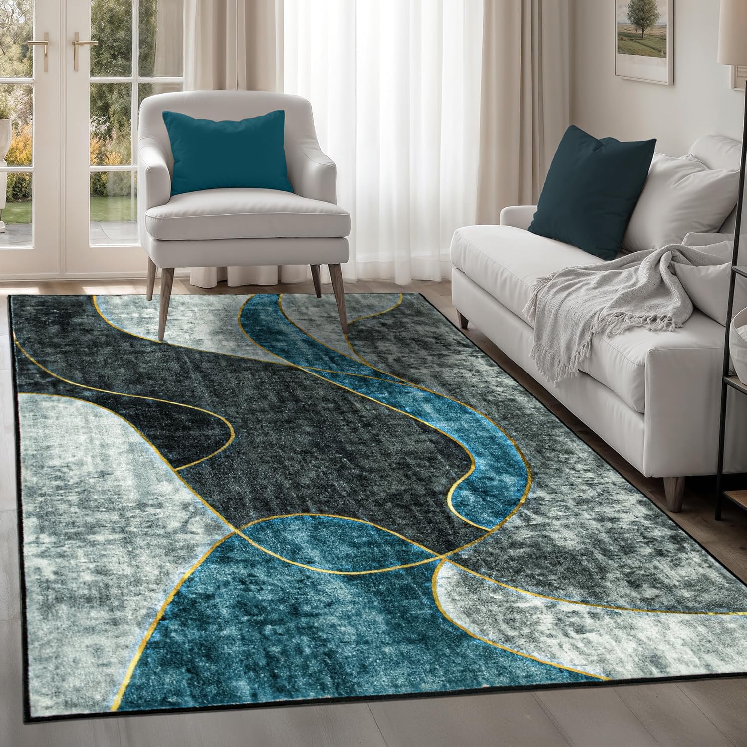 Tapis Design Large Grey Rugs Living Room 160 x 230 cm, Modern Area Rugs ...