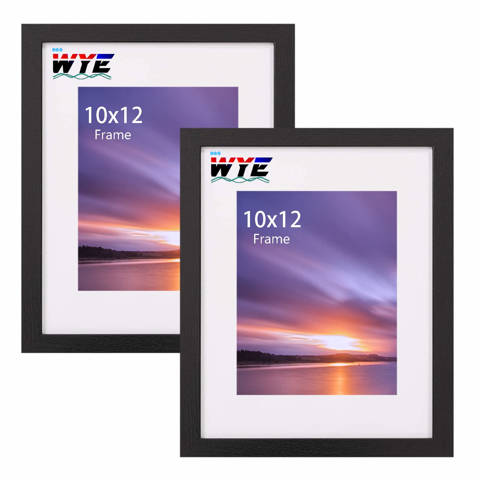 10x12 inch Photo Frames Black with 6.5x8.5 inch Mount Set of 2, 25x30 ...