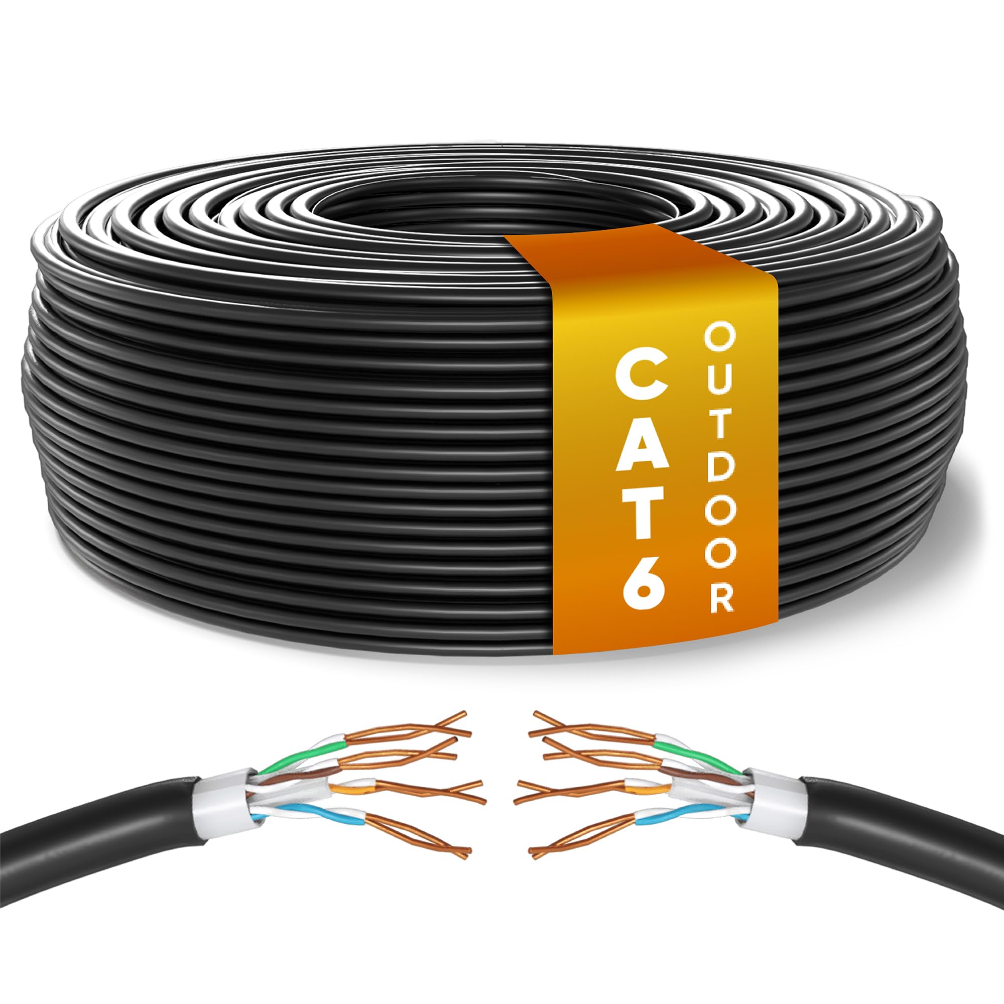 Mr. Tronic Outdoor Waterproof Cat 6 Ethernet Cable 50m, High Speed LAN ...