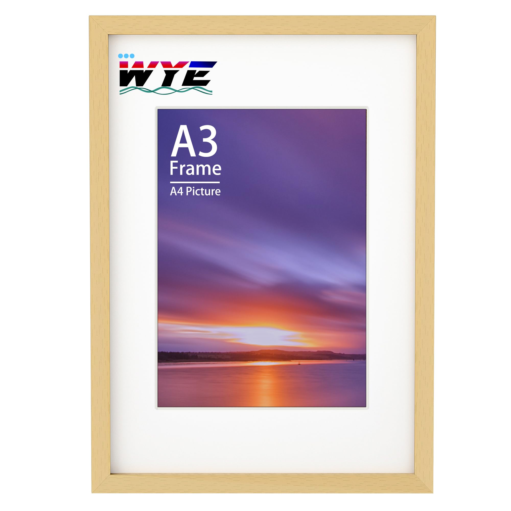 A3 Frame Wood Picture Frame, Outer Dimension (44.5x32.2 cm) for 11.7x16 ...