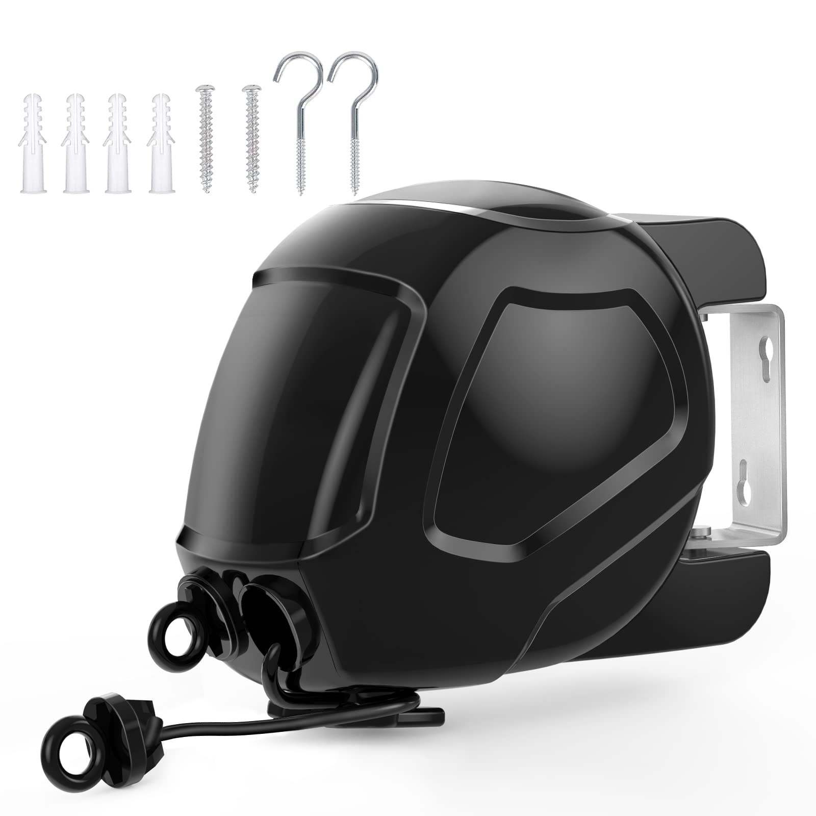 FCOOL 30m Adjustable Retractable Clothes Line, (2x15m) Dual Extendable ...