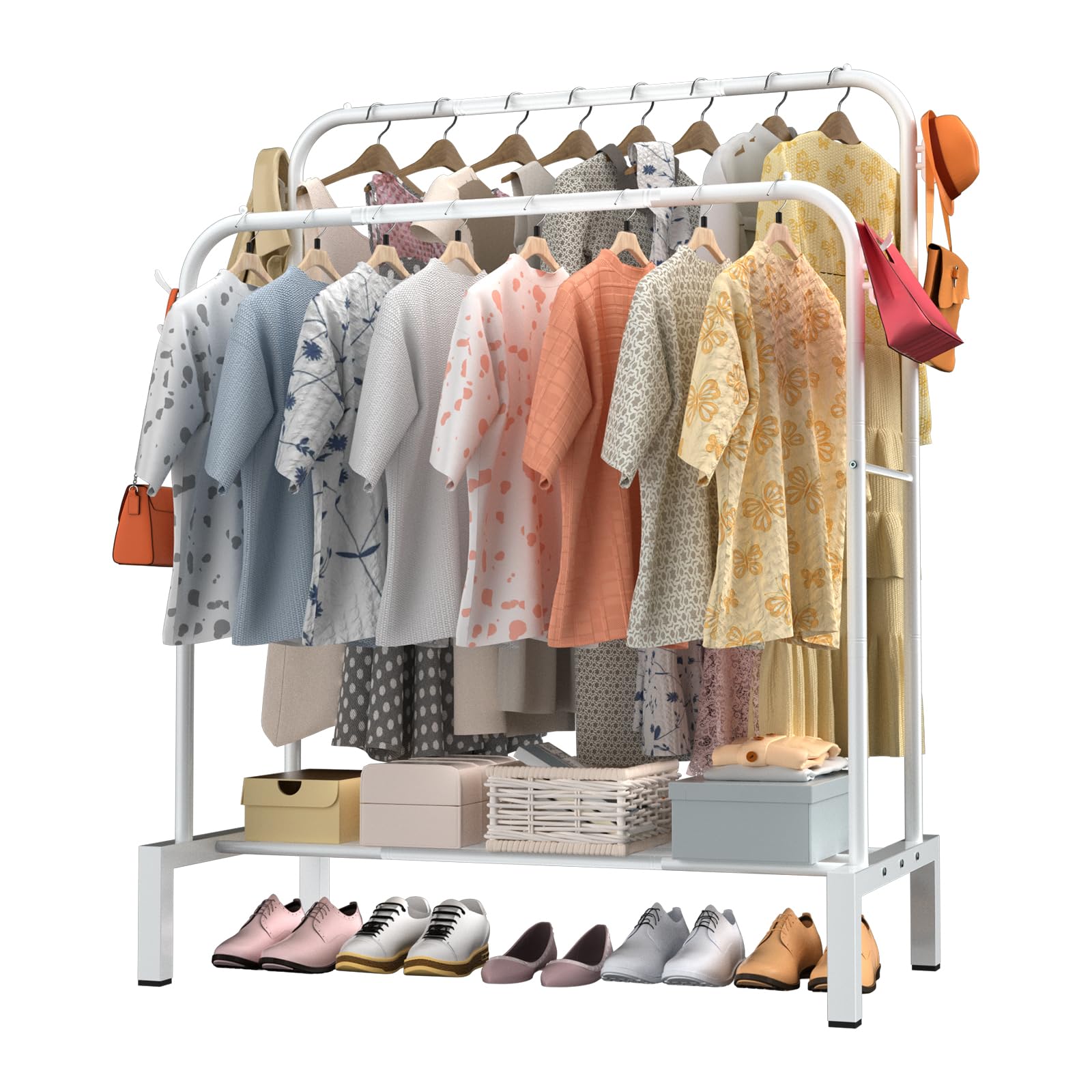 LOEFME Clothes Rail, 110 * 40 * 150cm Clothes Rack, Multifunctional ...