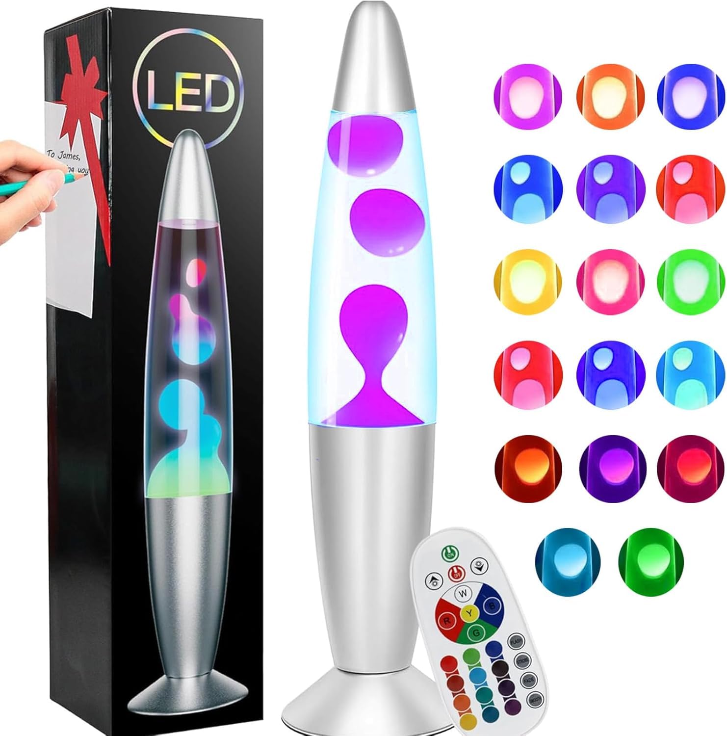 LED Liquid Motion Lamps Lamps with Remote 17 Colour Changing Lamp White ...