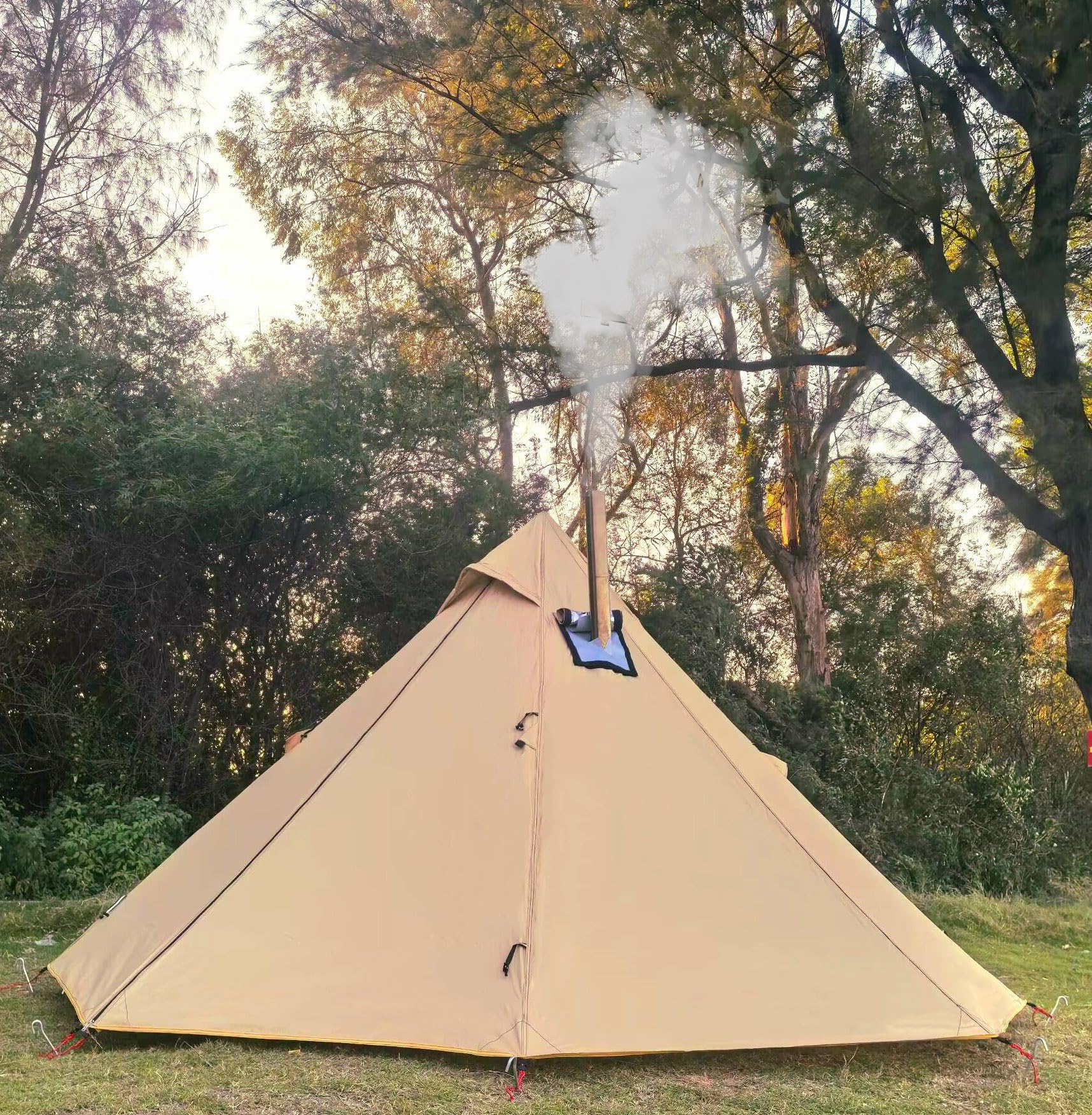 1 Man Tent Lightweight Teepee Hot Tent with Stove Hole Waterproof for ...