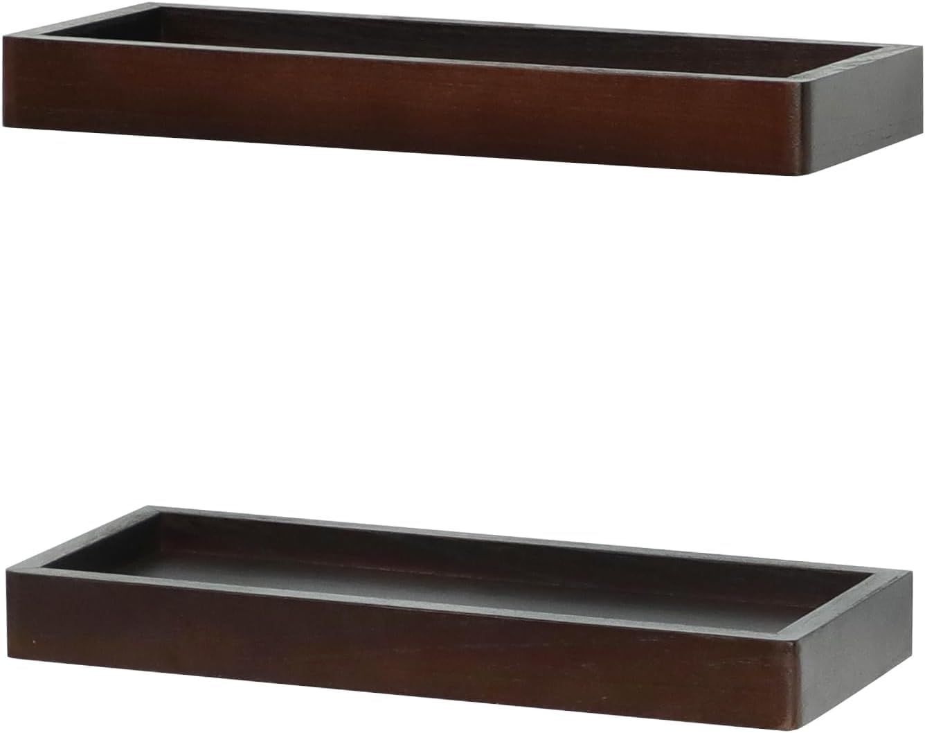 PHOENANCEE Rustic Wooden Floating Shelves, Wall Mounted Shelf Board ...