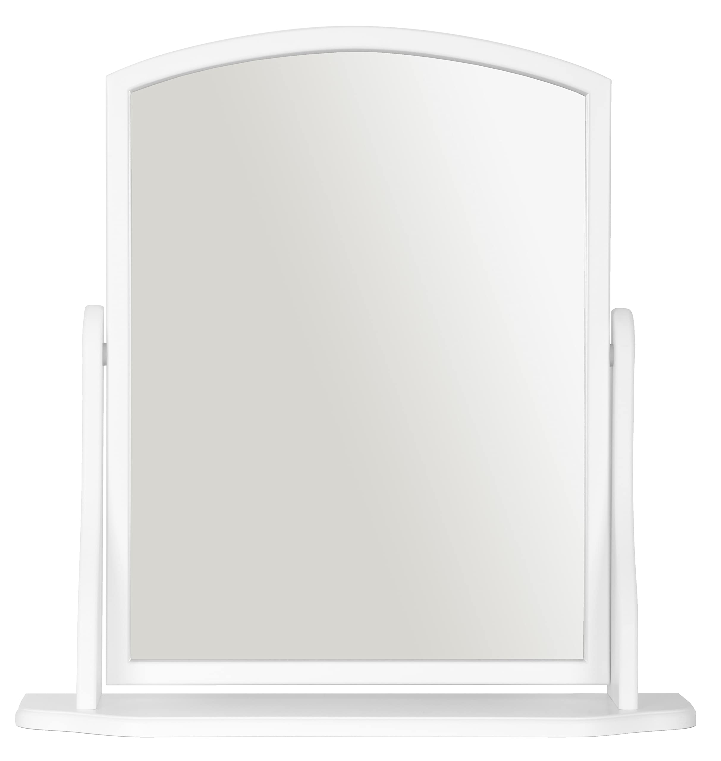Home Selections Arched Wood Dressing Table Mirror, White, 44x44cm ...