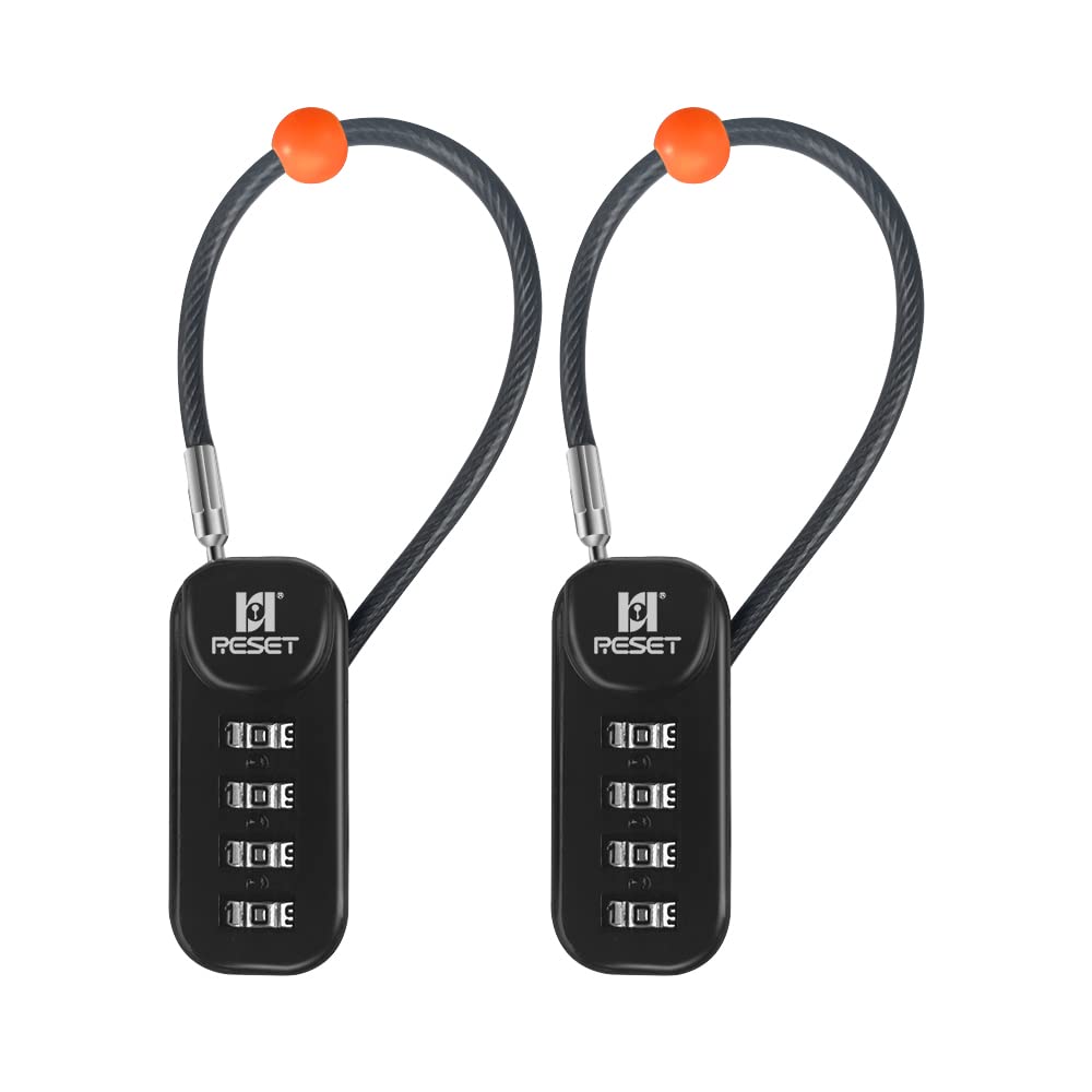 RESET-192 4 Digit Combination Padlock with 4 inch Cable,Travel Lock for ...