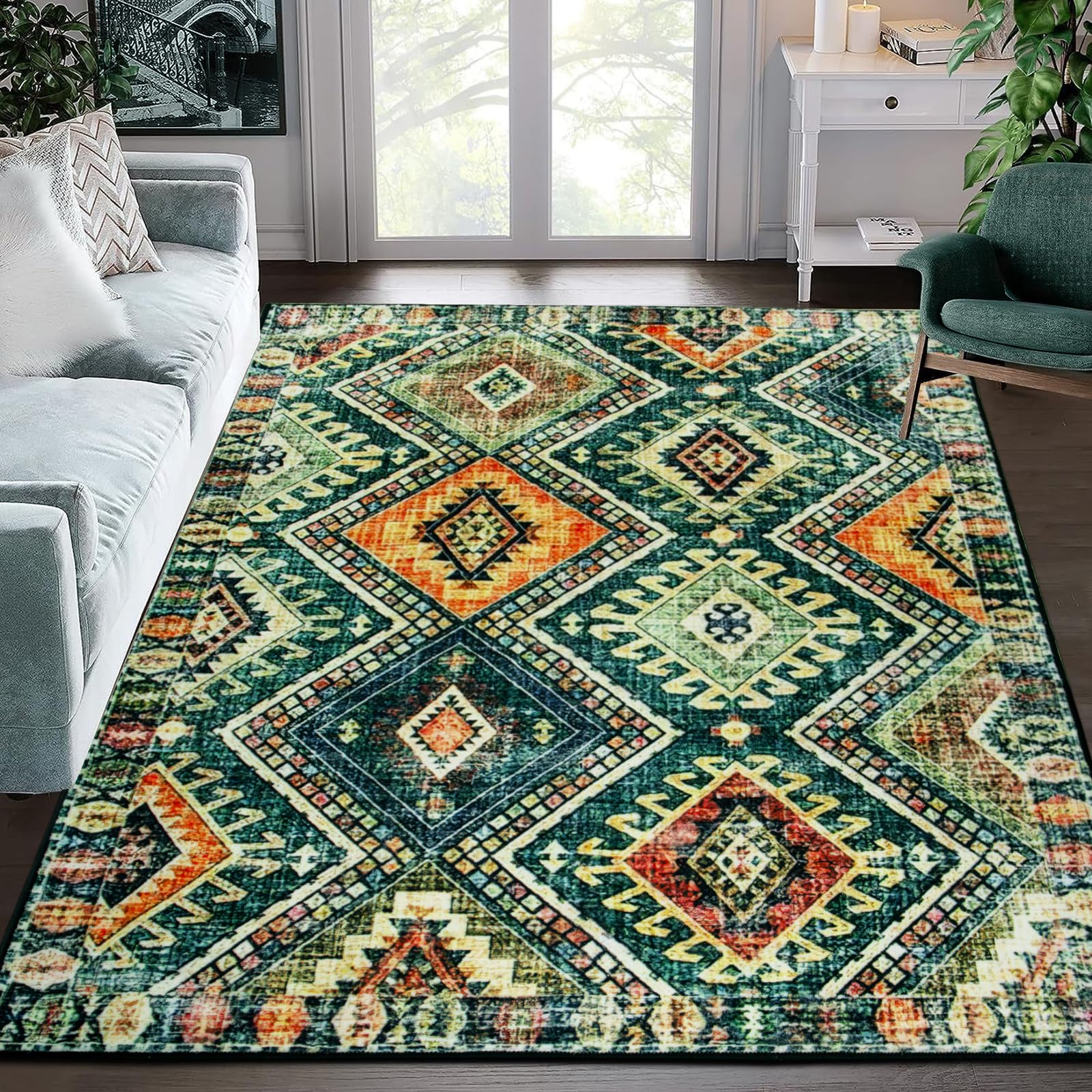 Rug For Living Room 160 x 230 cm Non-Slip Area Rugs Soft Short Pile Rug ...