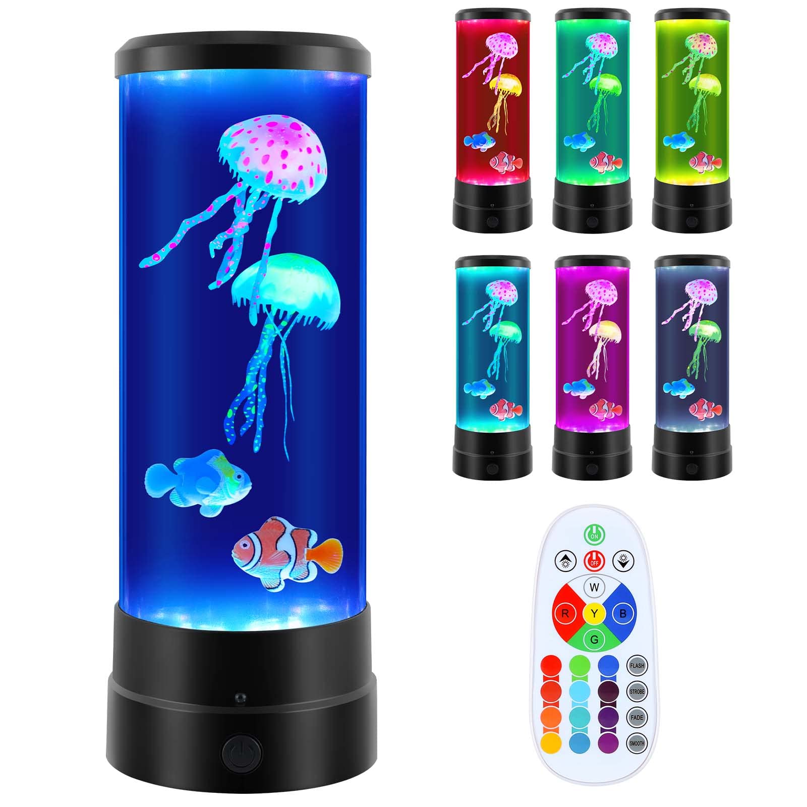 ONXE Jellyfish Lamp,Night Light Kids with Remote 2 Fish 2 Jellyfish ...