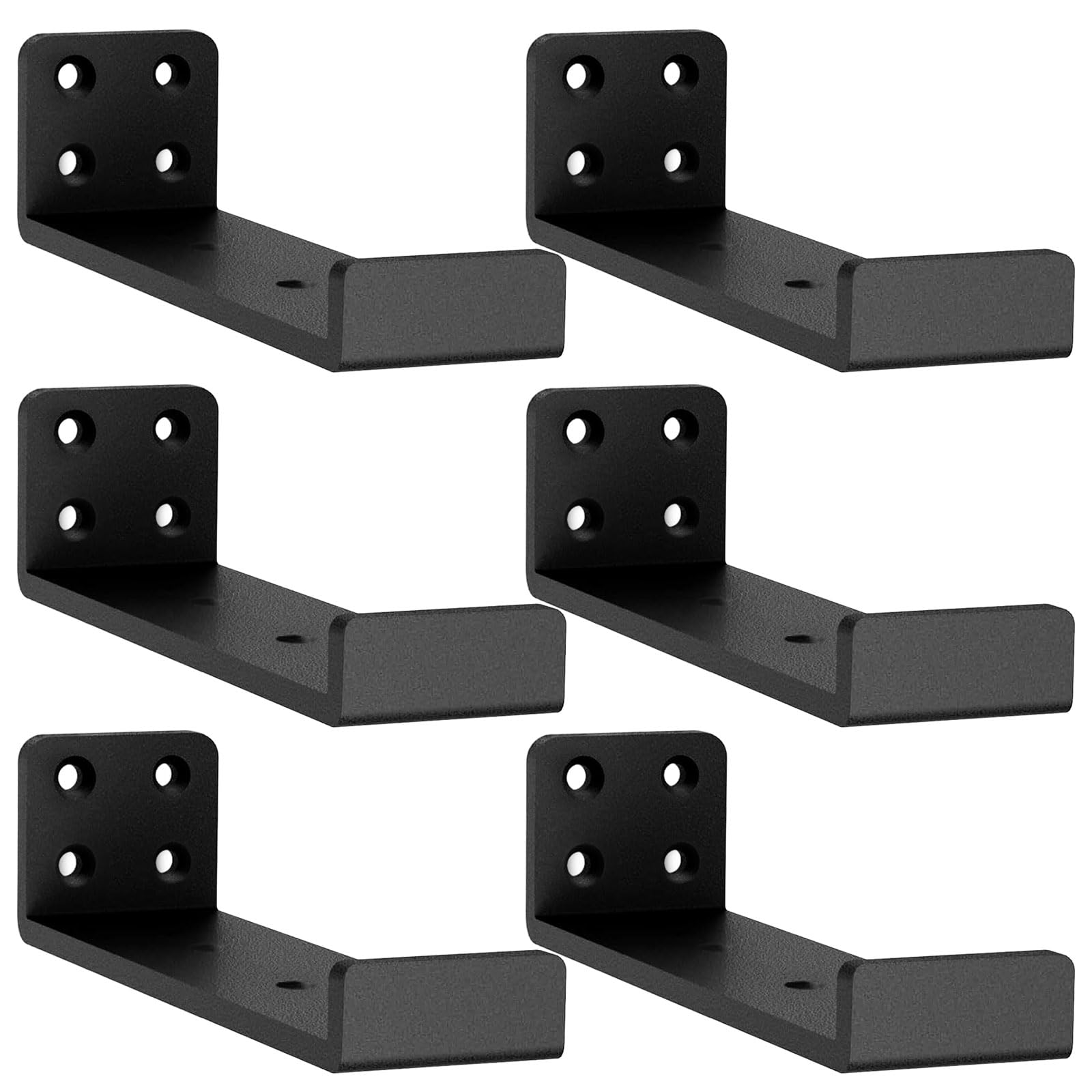 MLOQI 6 Pack Scaffold Board Shelf Brackets Heavy Duty with Lip, Black ...