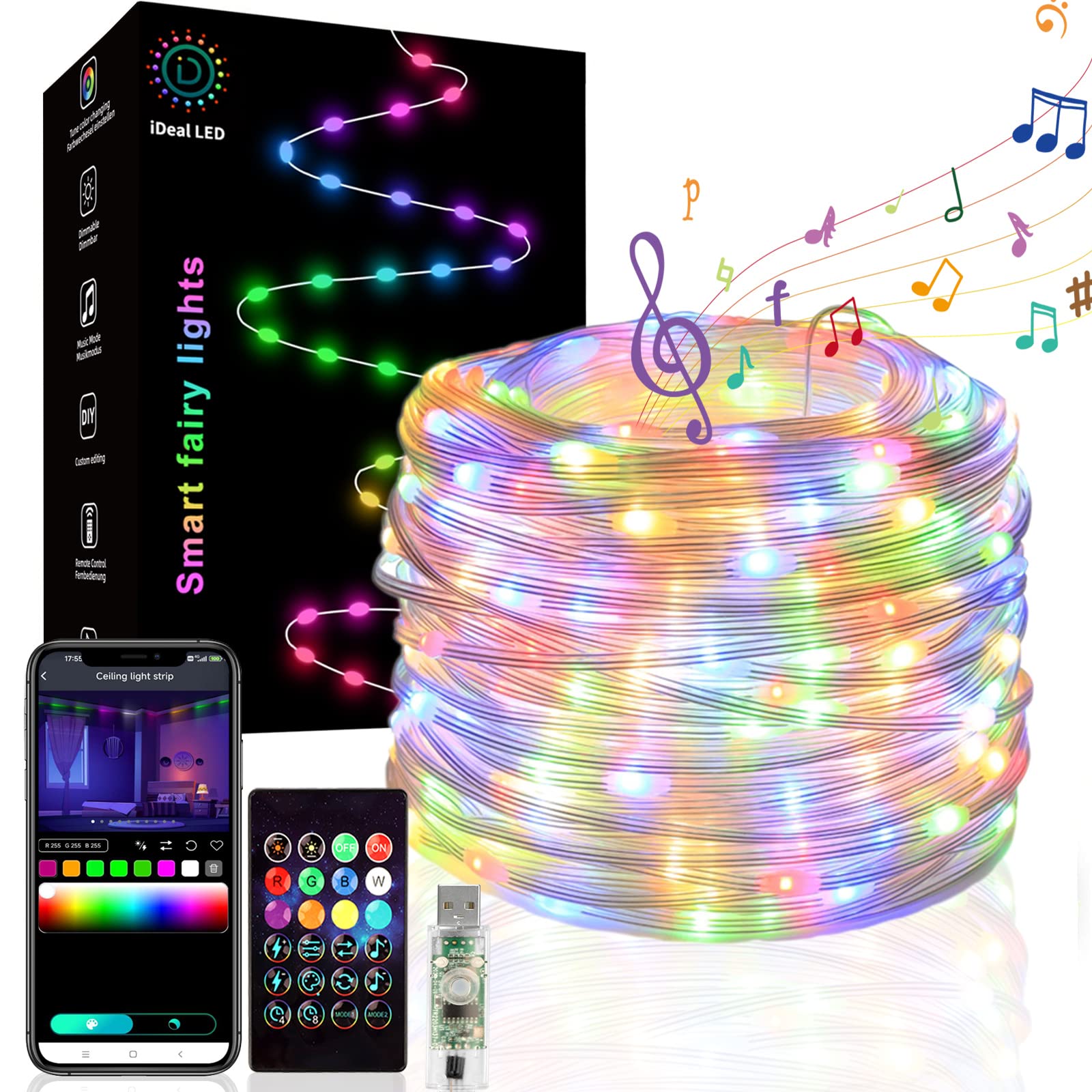 10M 100LED Fairy String lights,IP67 Waterproof Outdoor Rope Lights with ...