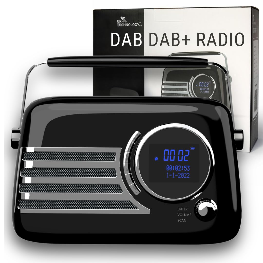 UK Technology DAB DAB+ FM Digital Radio, Portable DAB Radio & Bluetooth ...