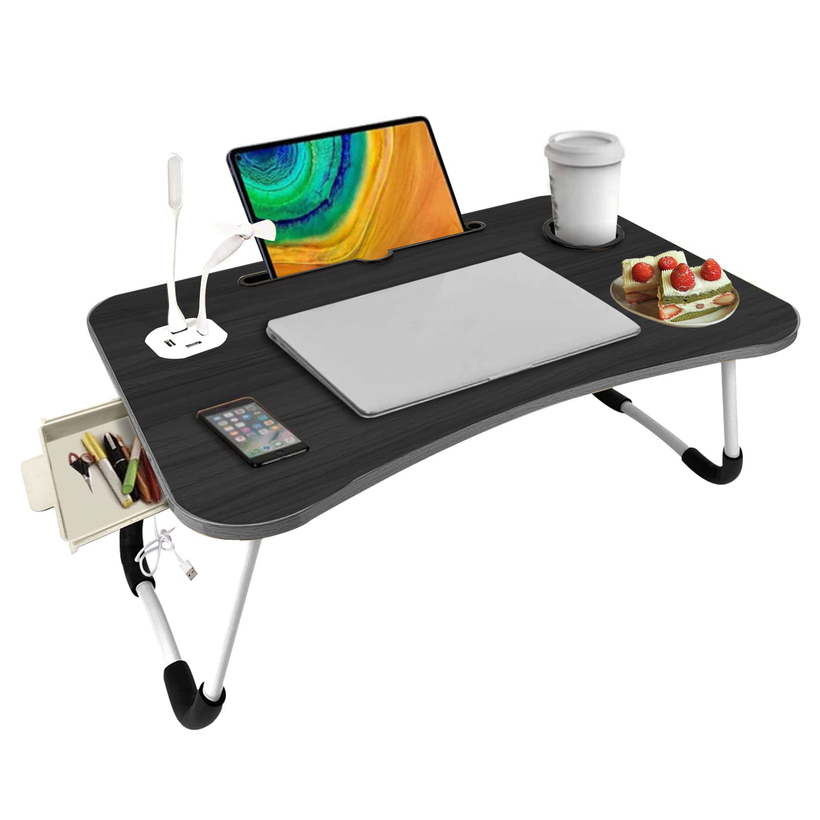 Laptop Bed Tray Table, Laptop Desk Portable Bed Tray Foldable Lap Desk ...
