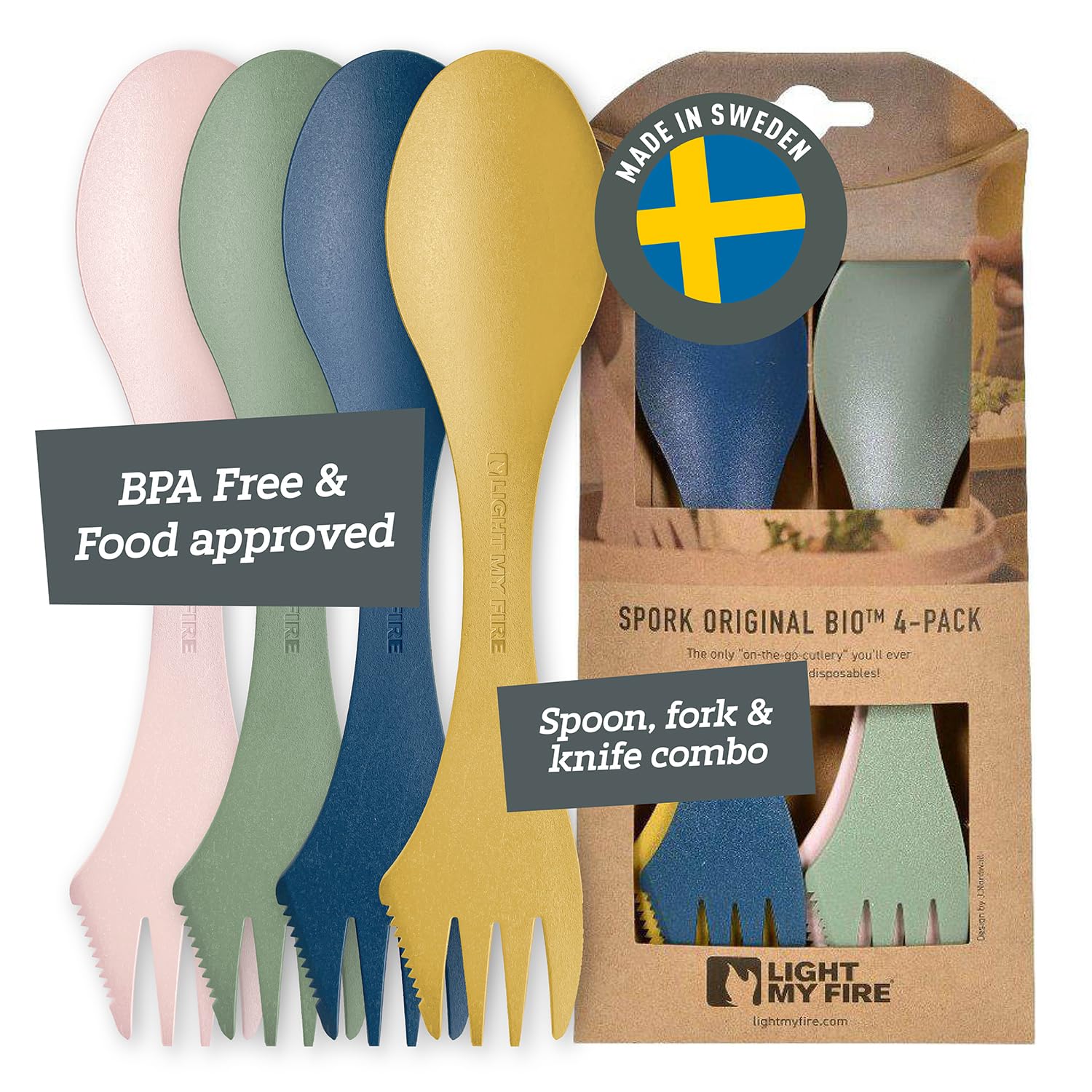 Light my Fire Spork Original 3-in-1 Camping Cutlery Knife Fork Spoon ...