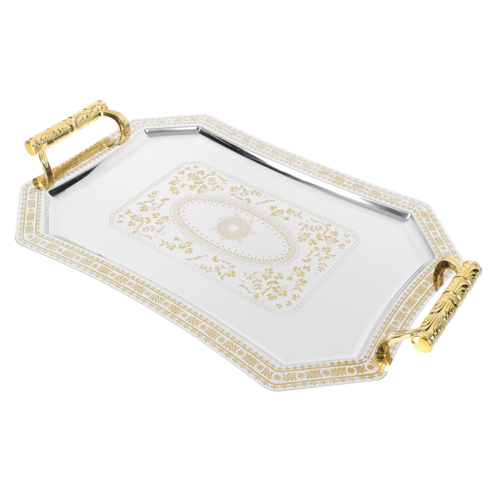 Tomaibaby Vintage Dessert Tray Rectangular Decorative Golden Trays ...