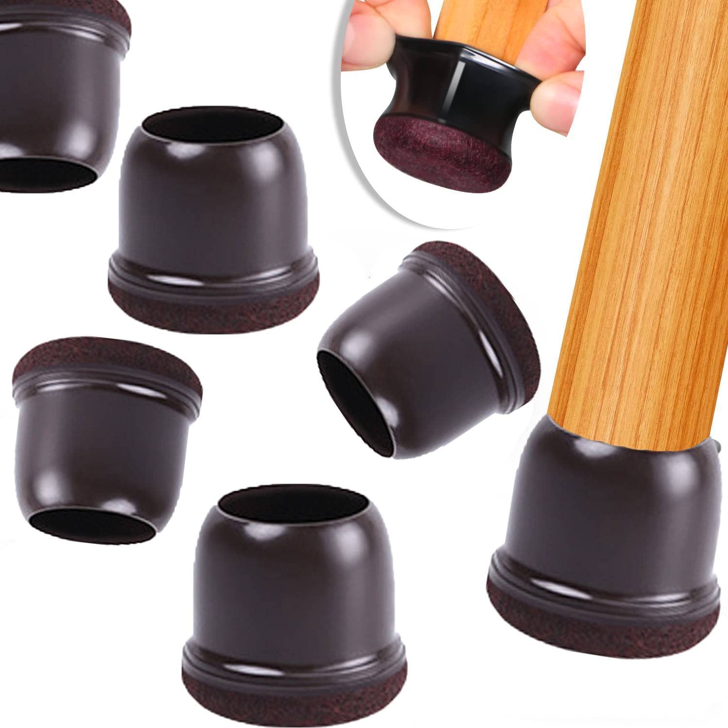 Uni-Fine 16pcs Chair Leg Caps Protectors, Φ28mm Chair Leg Covers for ...