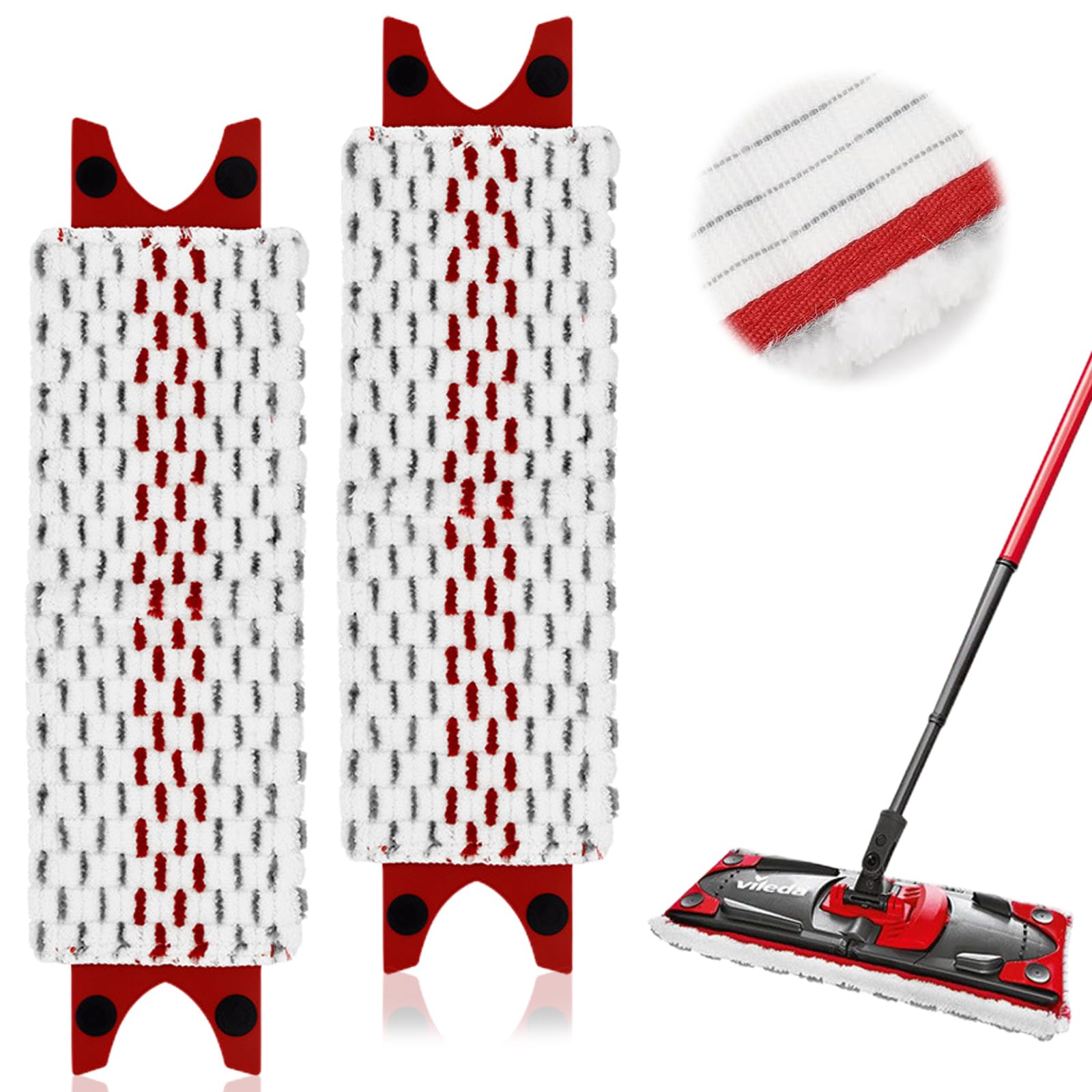 Microfiber Replacement Mop Cleaning Pad, 3pcs Washable & Reusable ...