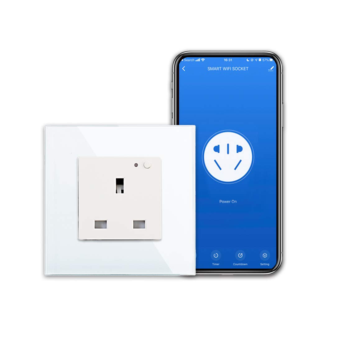 CNBINGO WiFi Single Socket, Smart Switched Socket with Indicator,Smart ...