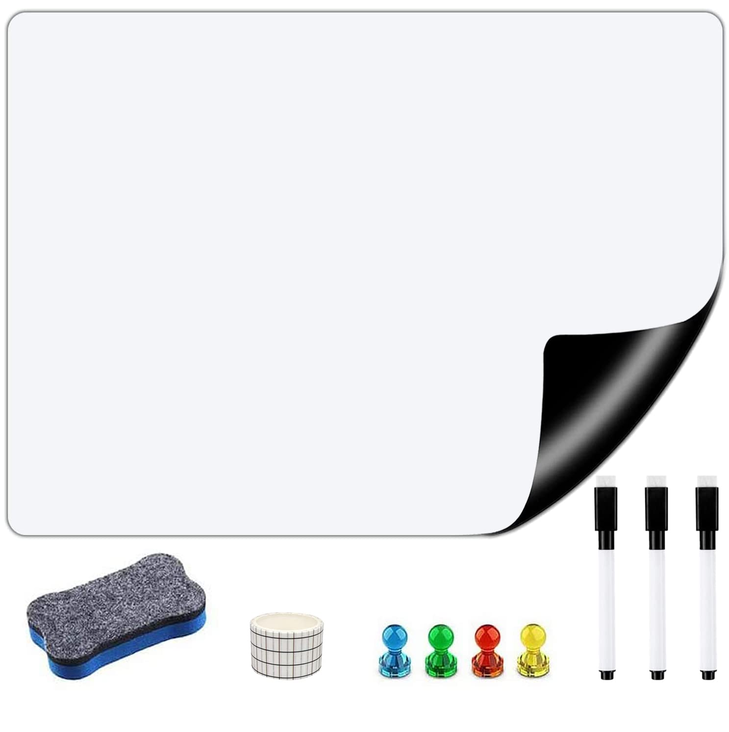 Magnetic Whiteboard, 40 * 100CM Self Adhesive Dry Wipe White Board for ...