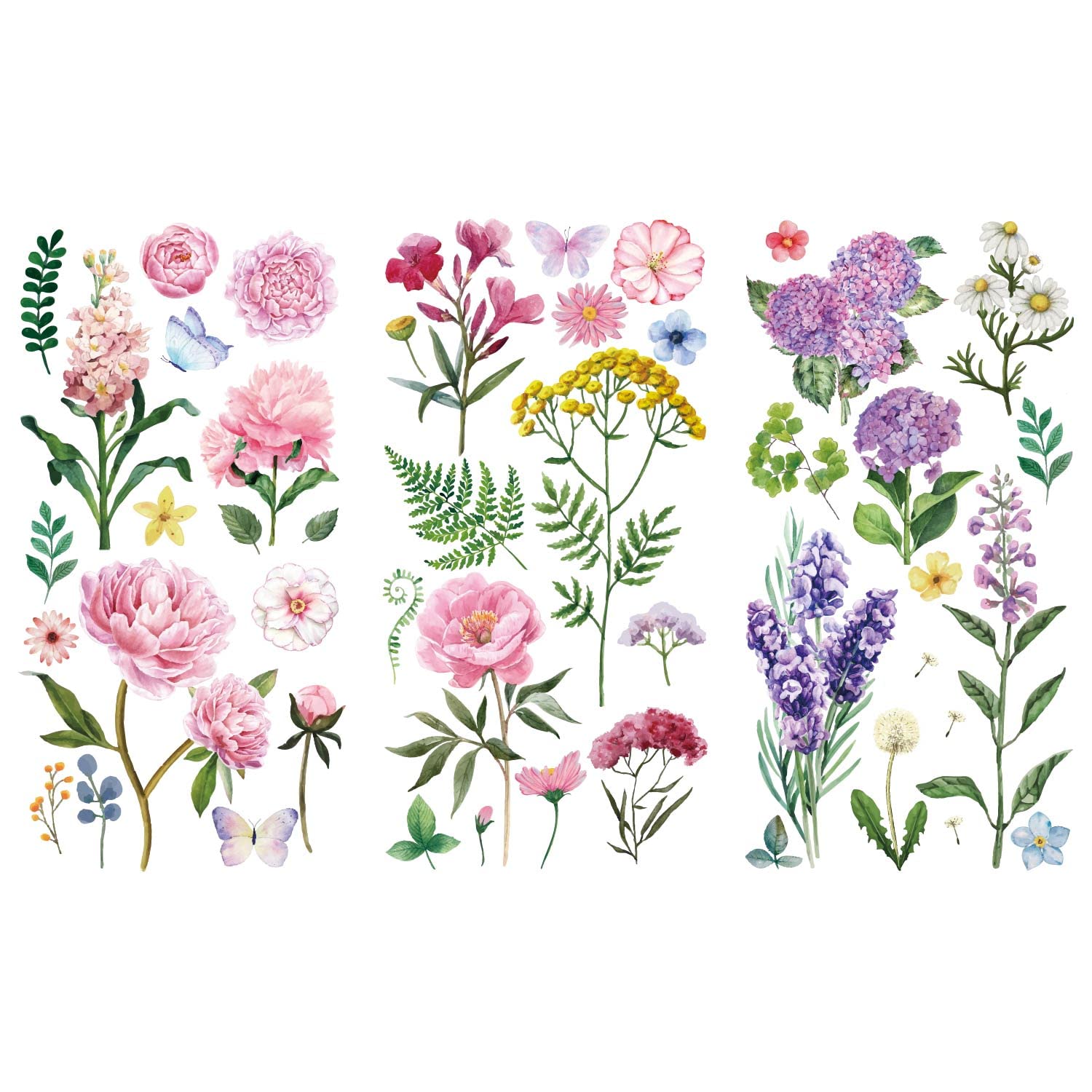 GLOBLELAND Botanical Paradise Transfer Printing Process Retro Floral ...