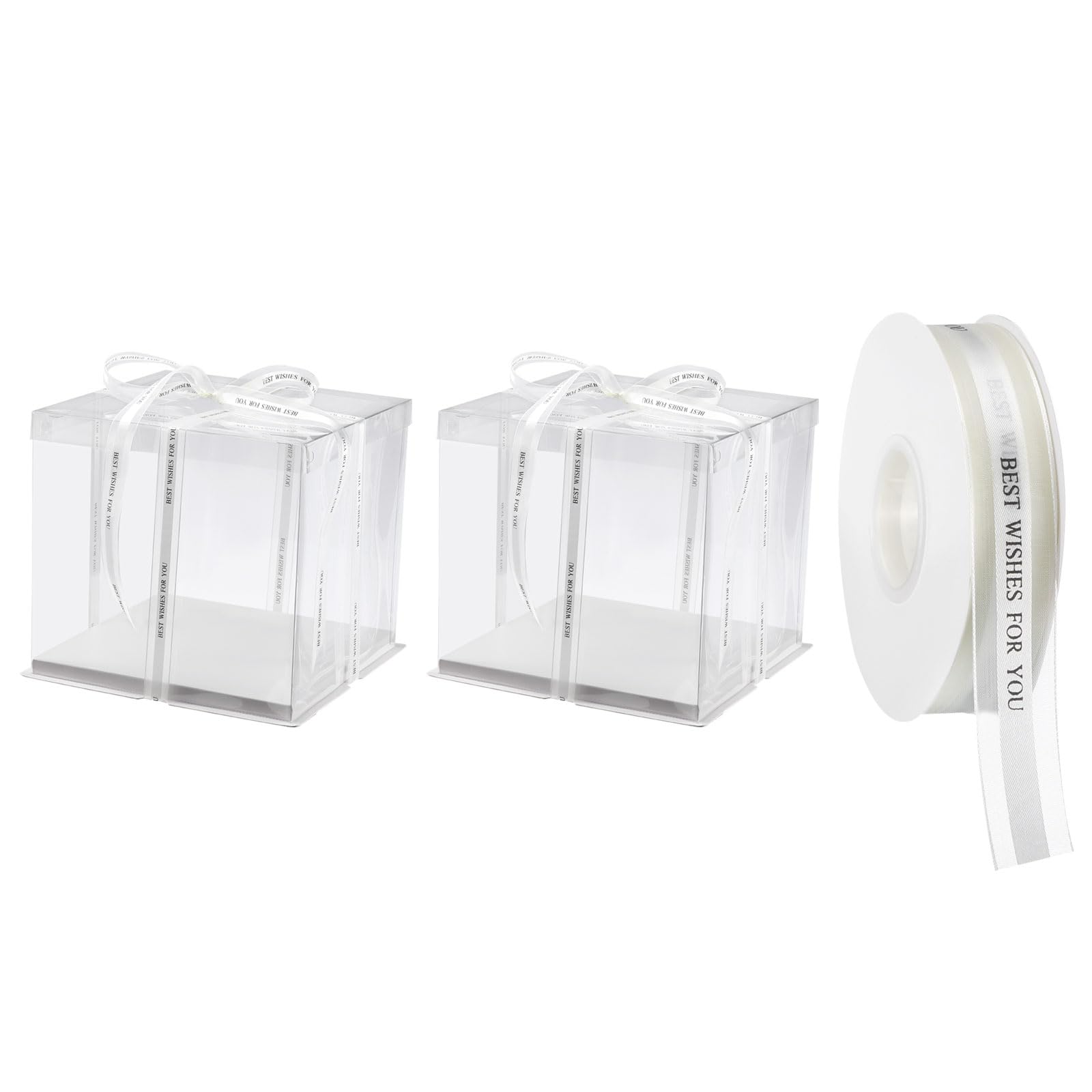 sourcing map Clear Cake Box, 2Pcs 10"x10"x10" - Tall Cake Boxes with ...