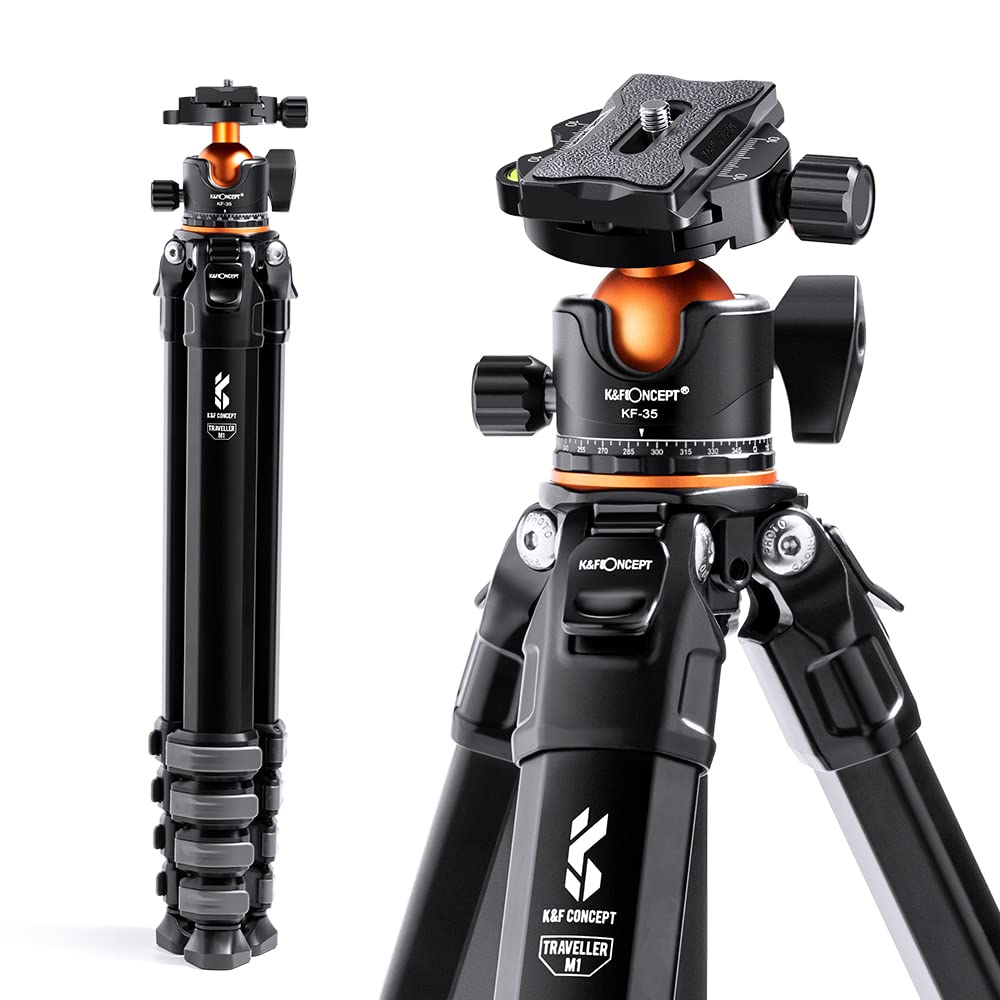 K&F Concept Compact Camera Tripod, 70inch Portable Travel Tripod with ...