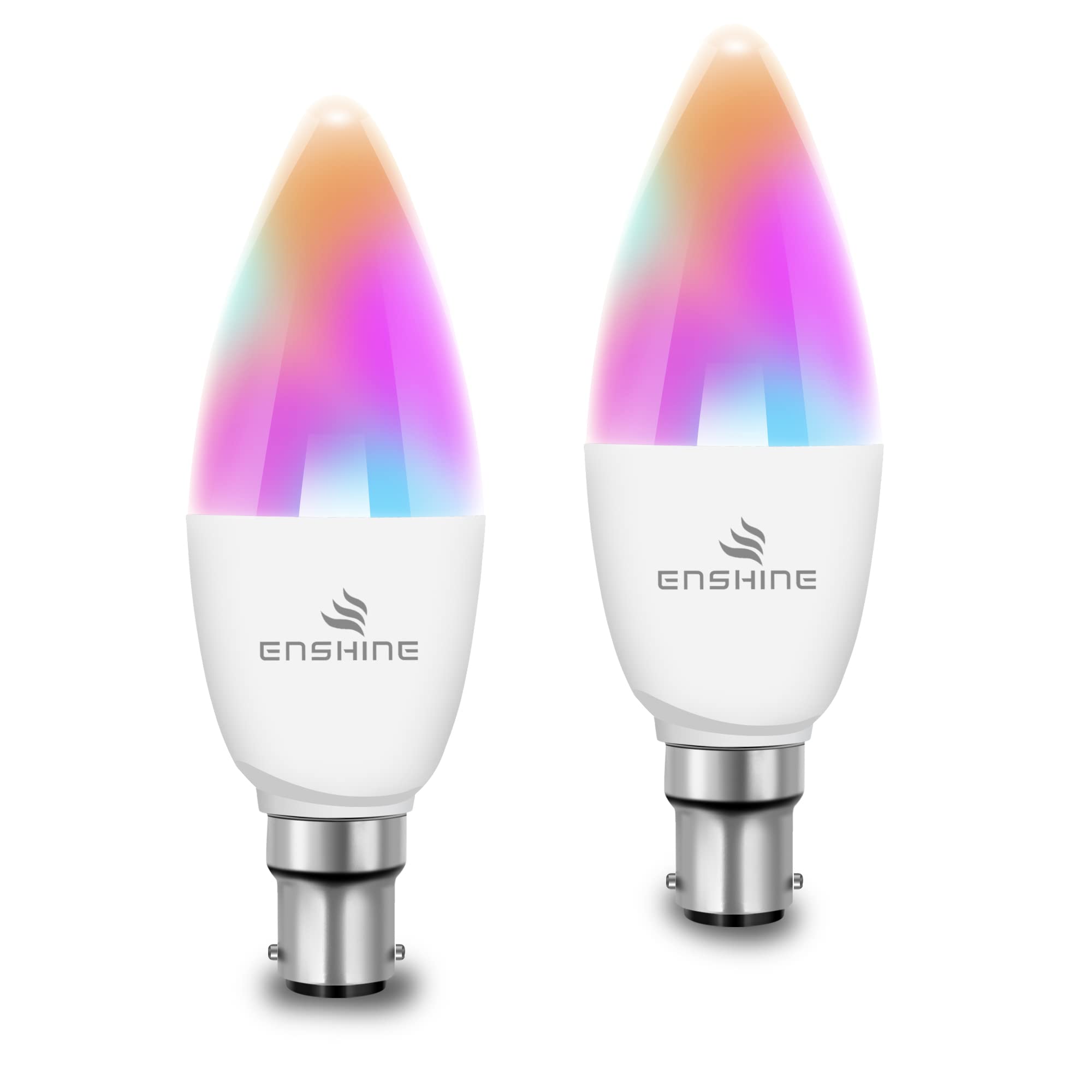 Enshine Smart Candle Bulb, B15 WiFi Light Bulbs LED Colour Changing and ...